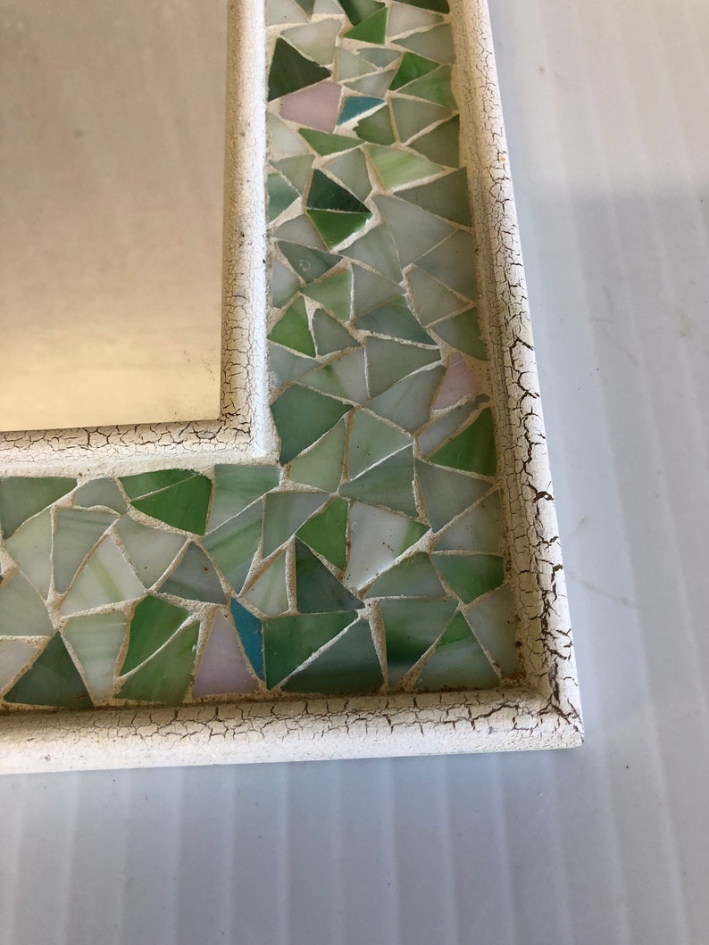 Mirror Stained Glass Border Beach Glass Motif - Etsy