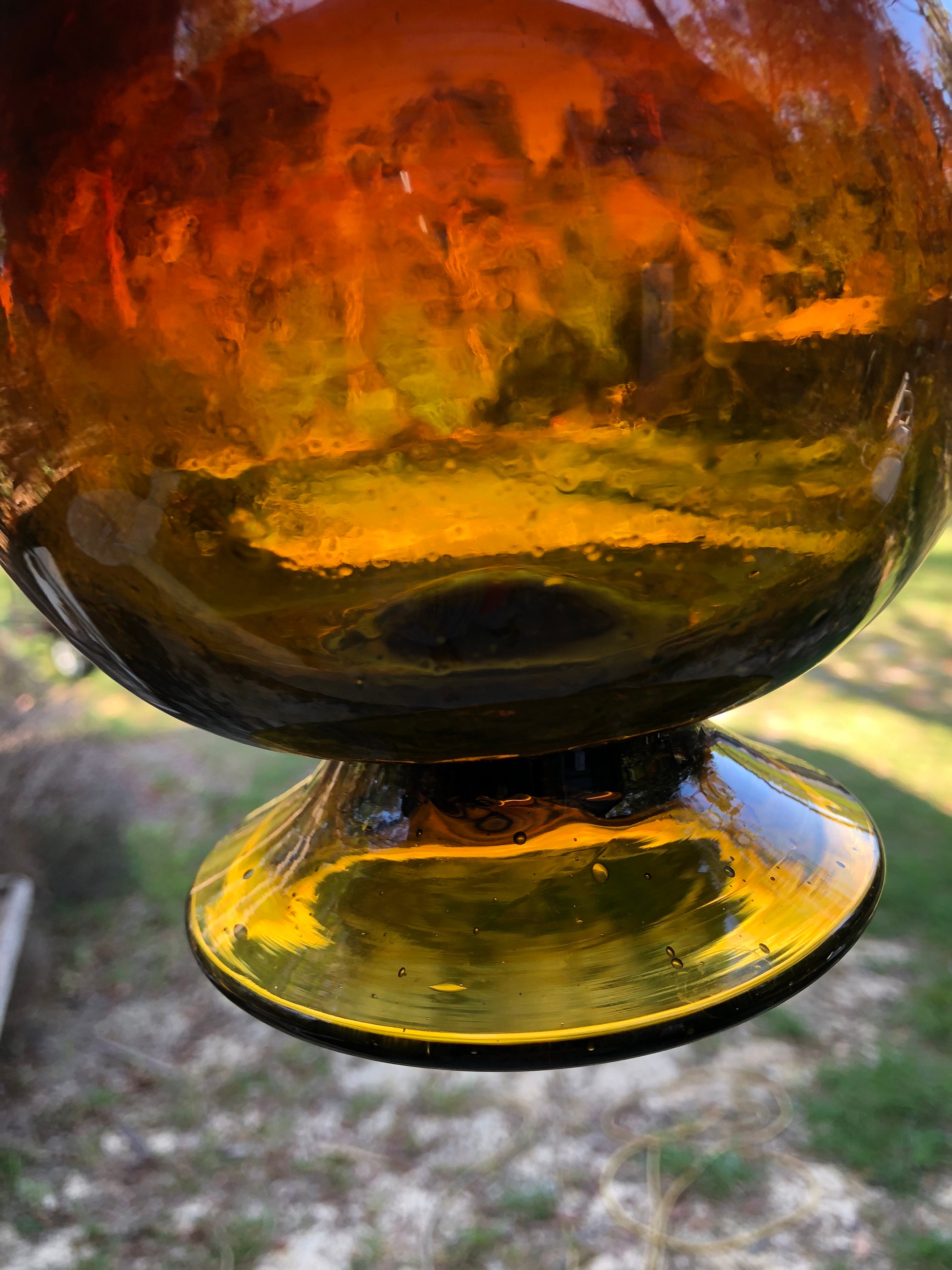 Amber Glass Vasepontil Mark Hand Blown Two Tonedmid | Etsy