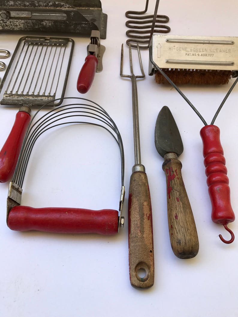 Red Handled Kitchen Tools - Etsy