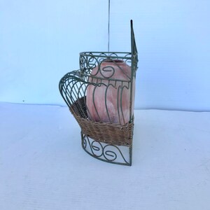 Clay Pot, Wire Wicker Planter,clay Pot Insert, Wall Pocket Planter - Etsy
