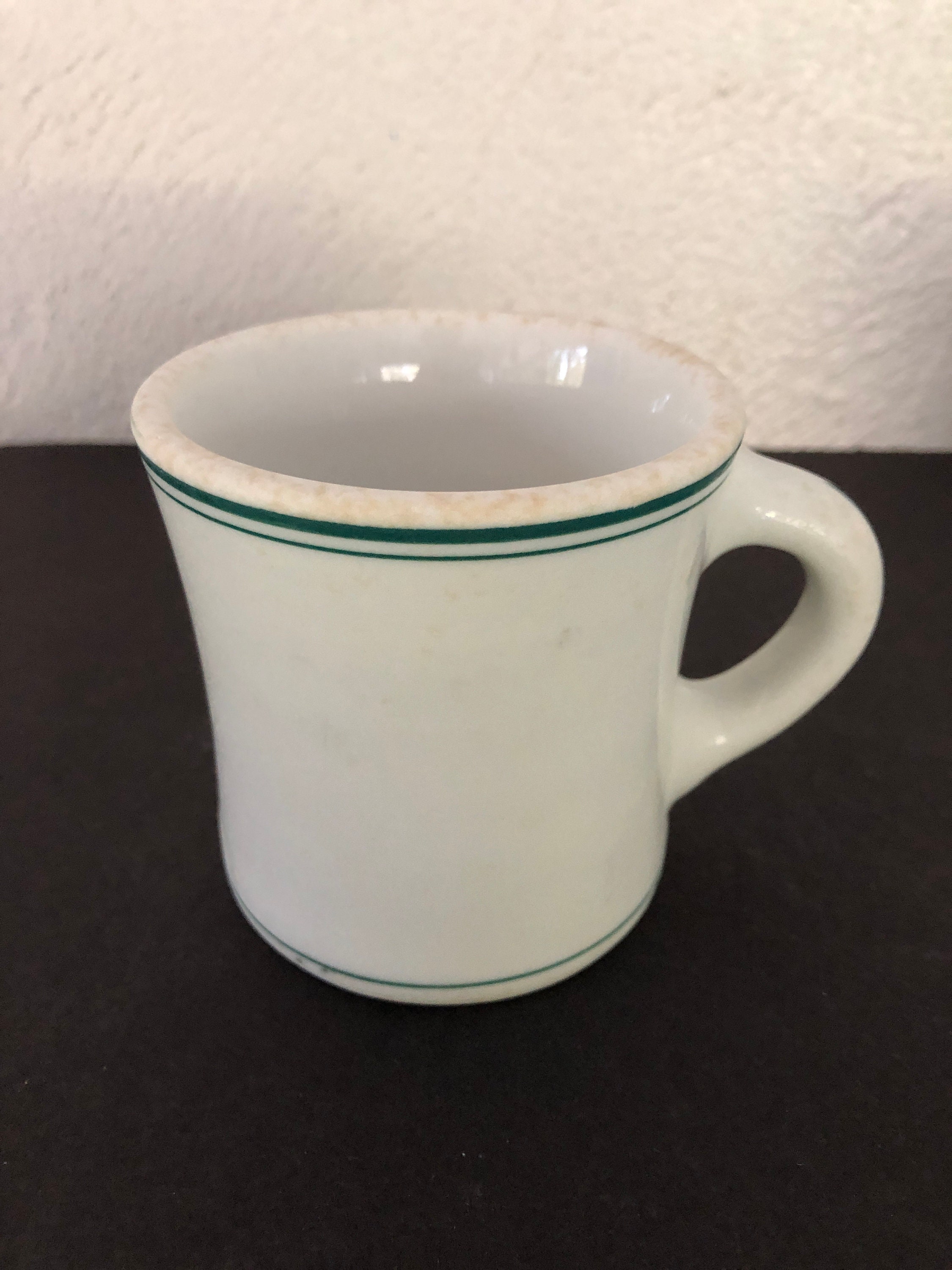 Antique Shenango China Restaurant Mug, Green Stripe - Etsy