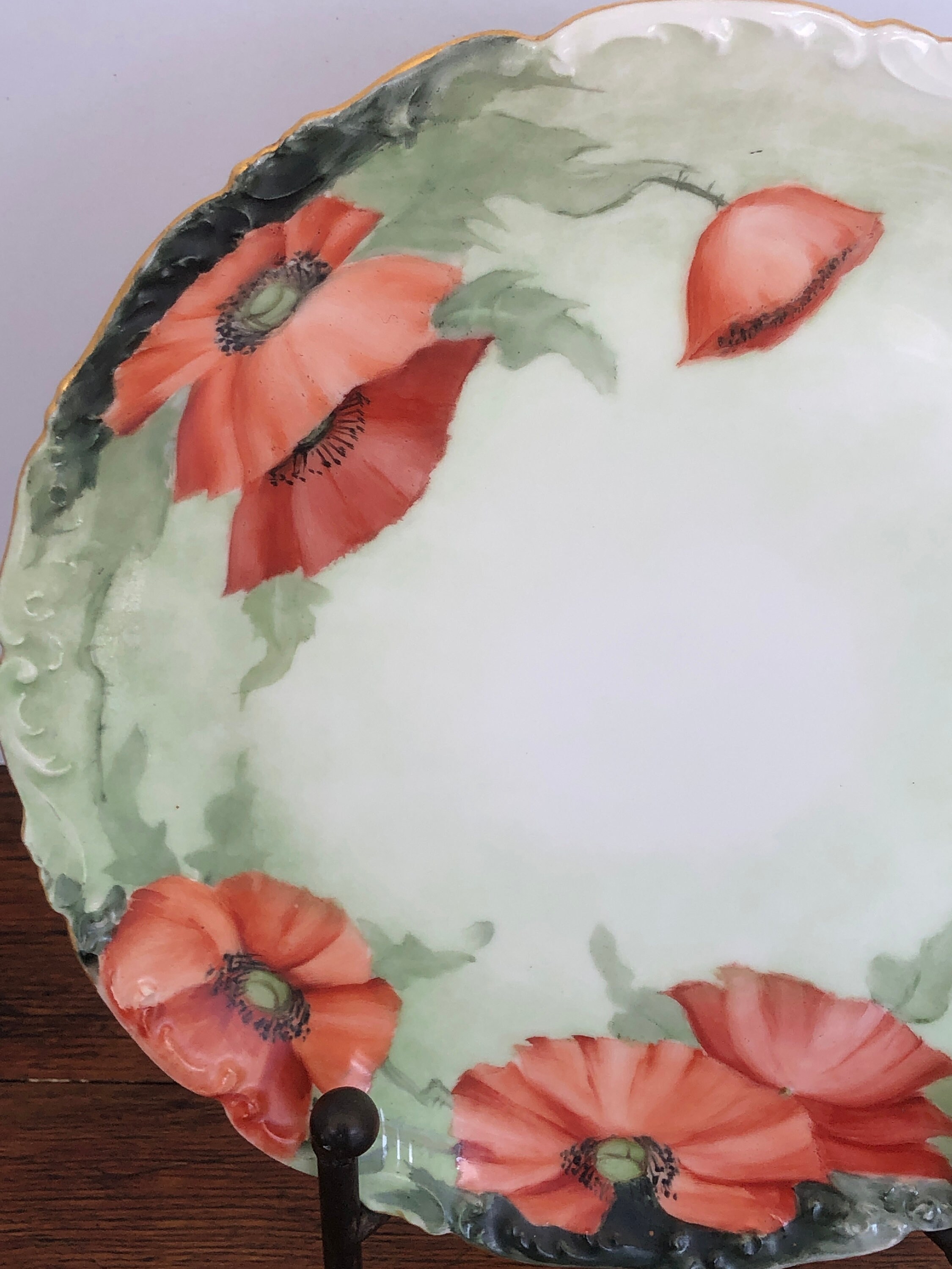 Limoges Poppy China Plate Gold Gilt Poppy Designtimeless - Etsy