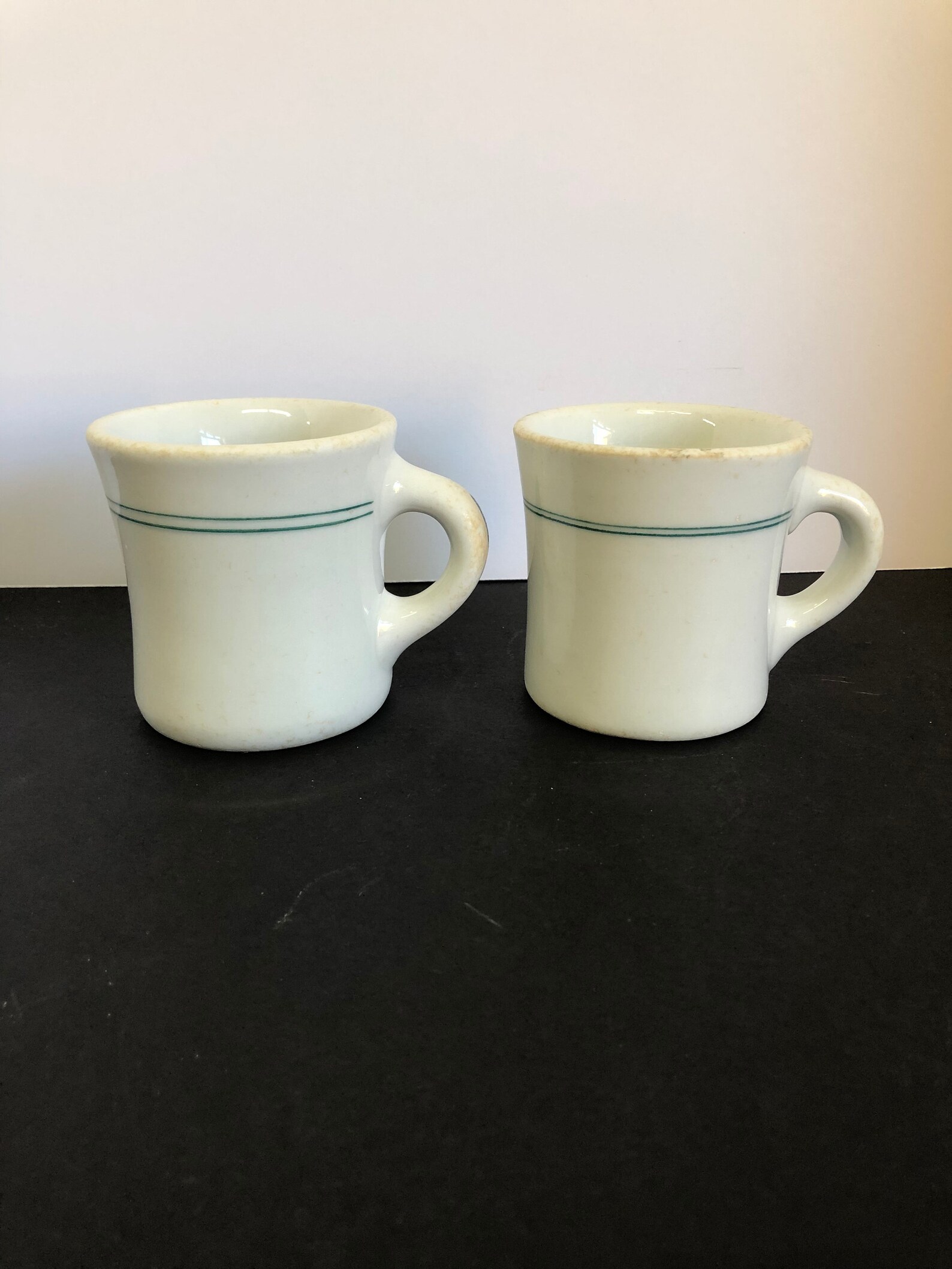 Antique Shenango China Restaurant Mug, Green Stripe - Etsy