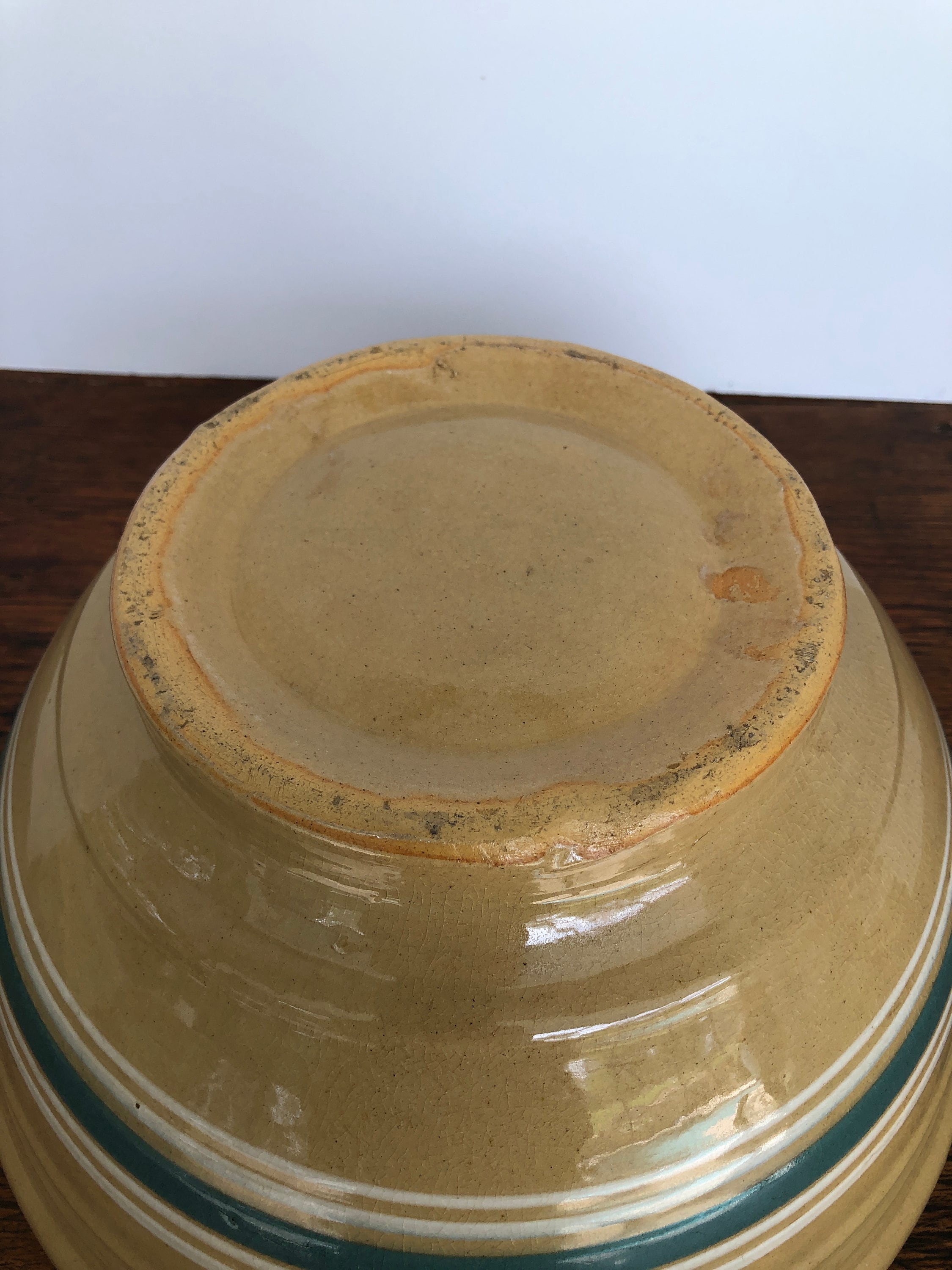 Yellow Ware Mixing Bowl Yellow Ware Stoneware blue and - Etsy