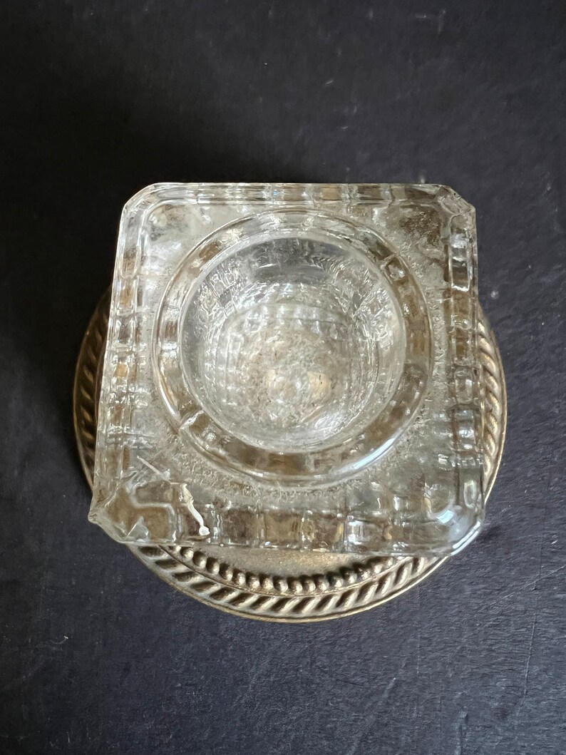 Inkwell Crystal Pure Gold Base Marked - Etsy