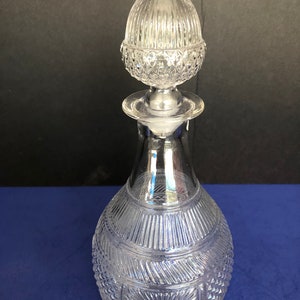 MMA Glass Decanter,acorn Stopper, Sunburst Diamond Pattern, 1820's ...