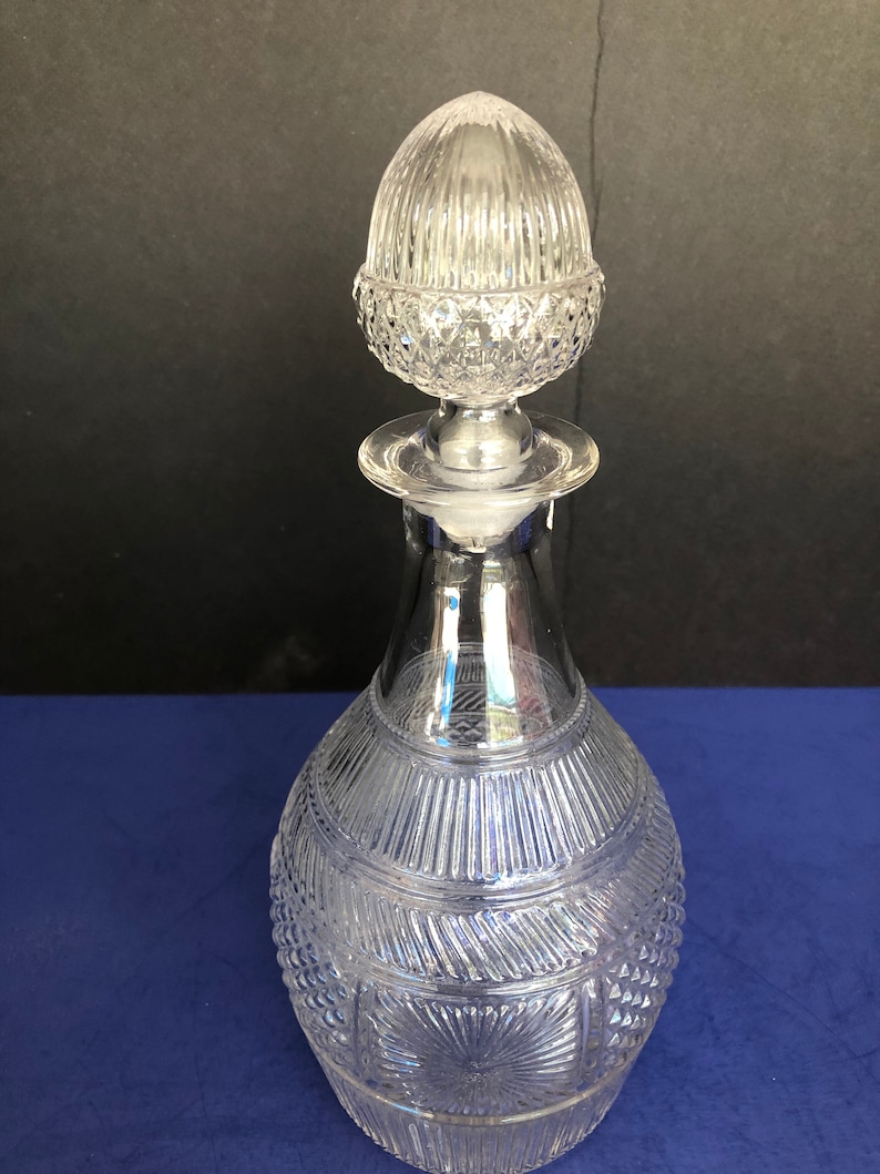 MMA Glass Decanter,acorn Stopper, Sunburst Diamond Pattern, 1820's ...