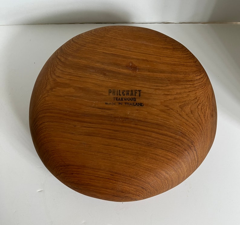 Teak Wood Salad Bowl Vintage Philcraft Thailand Danish - Etsy