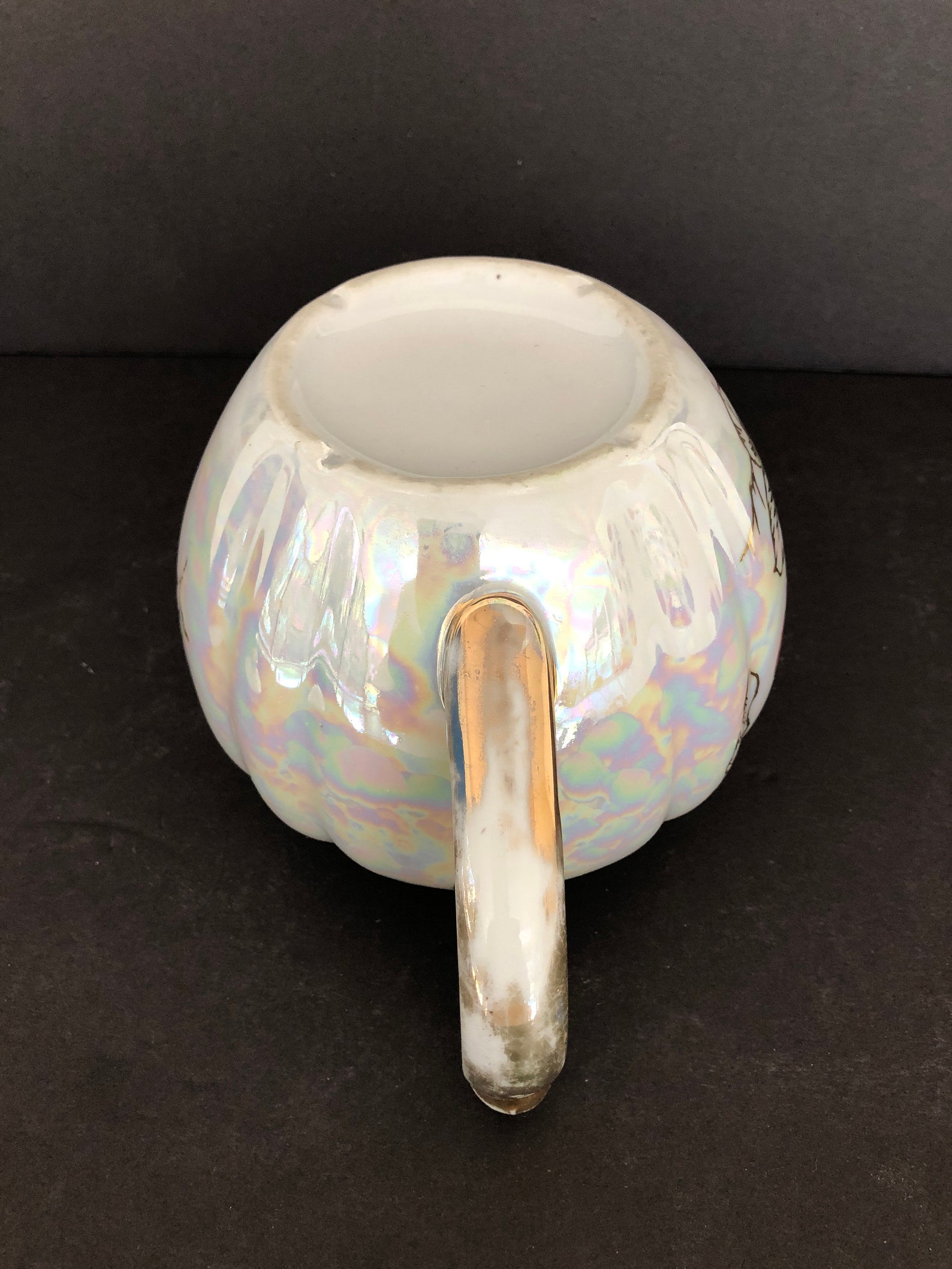 Teapot Lusterware China Gold Leaf Pink Flower Vintage - Etsy