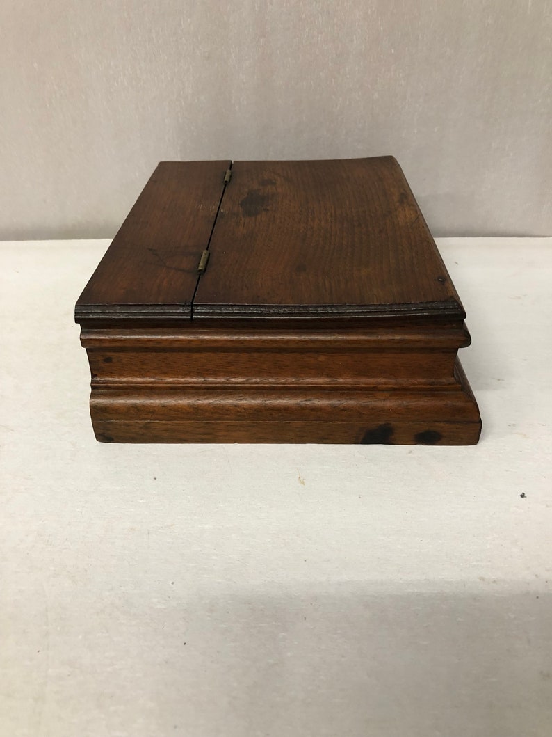 Wood Box Antique Lift Top Box Walnut Jewlery Box | Etsy