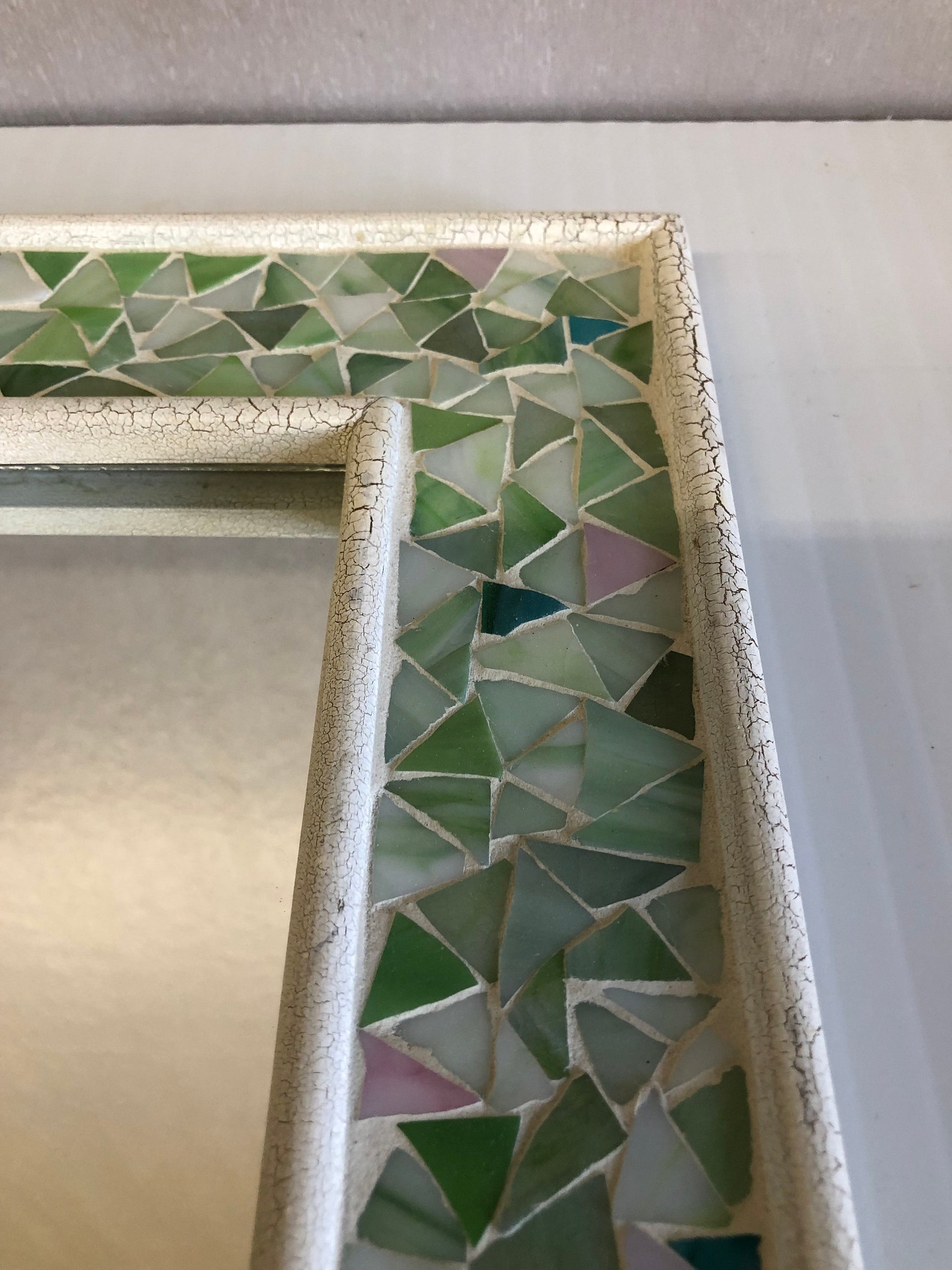 Mirror Stained Glass Border Beach Glass Motif - Etsy