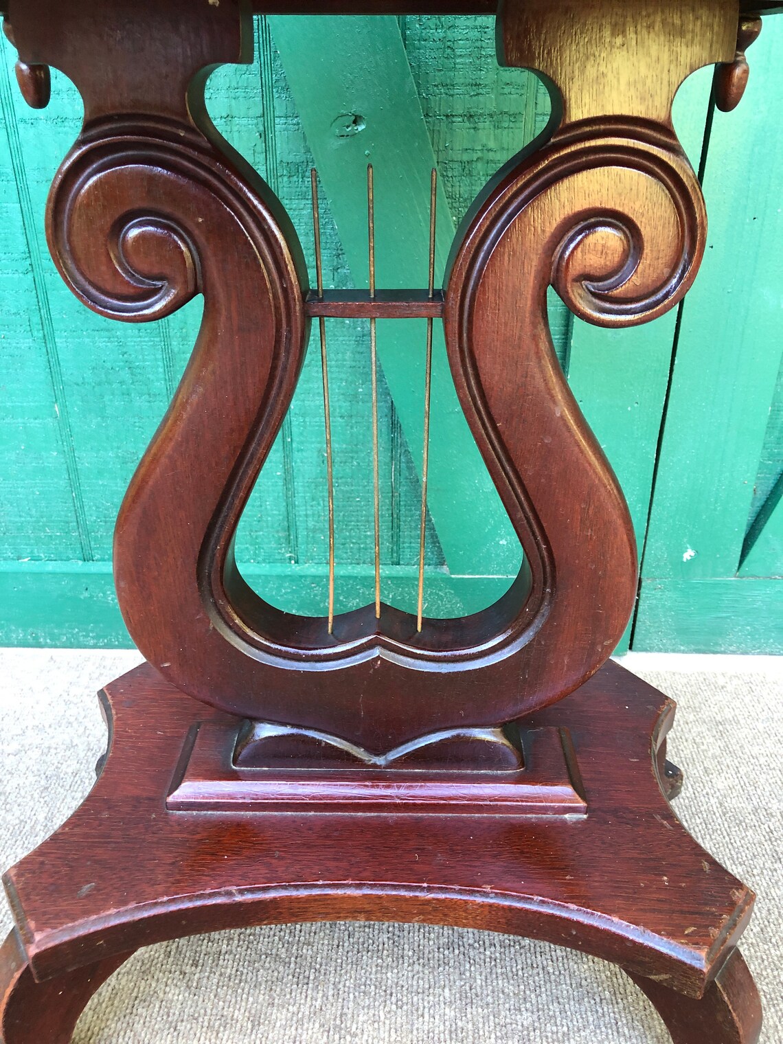 Marble Top Mahogany Table Lyre Design Pair of Tables - Etsy