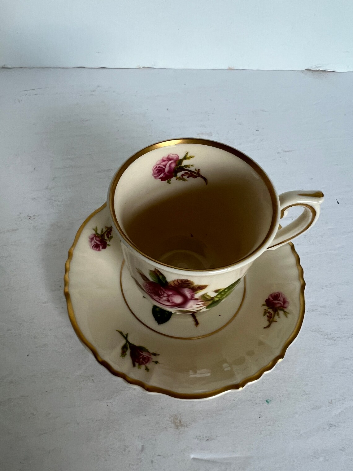 SYRACUSE, Pattern Victoria, Federal Shape, Demitasse, Painted Rosebud ...
