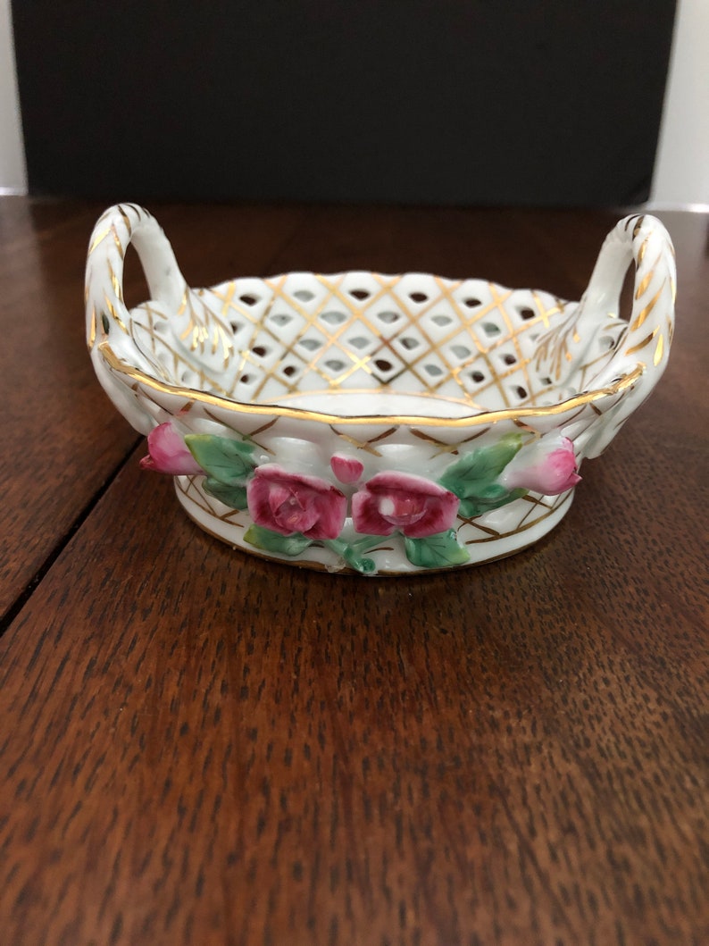 China Bone, Pitcher, Covered Dresser Dish, Basket Design Dish, Square ...