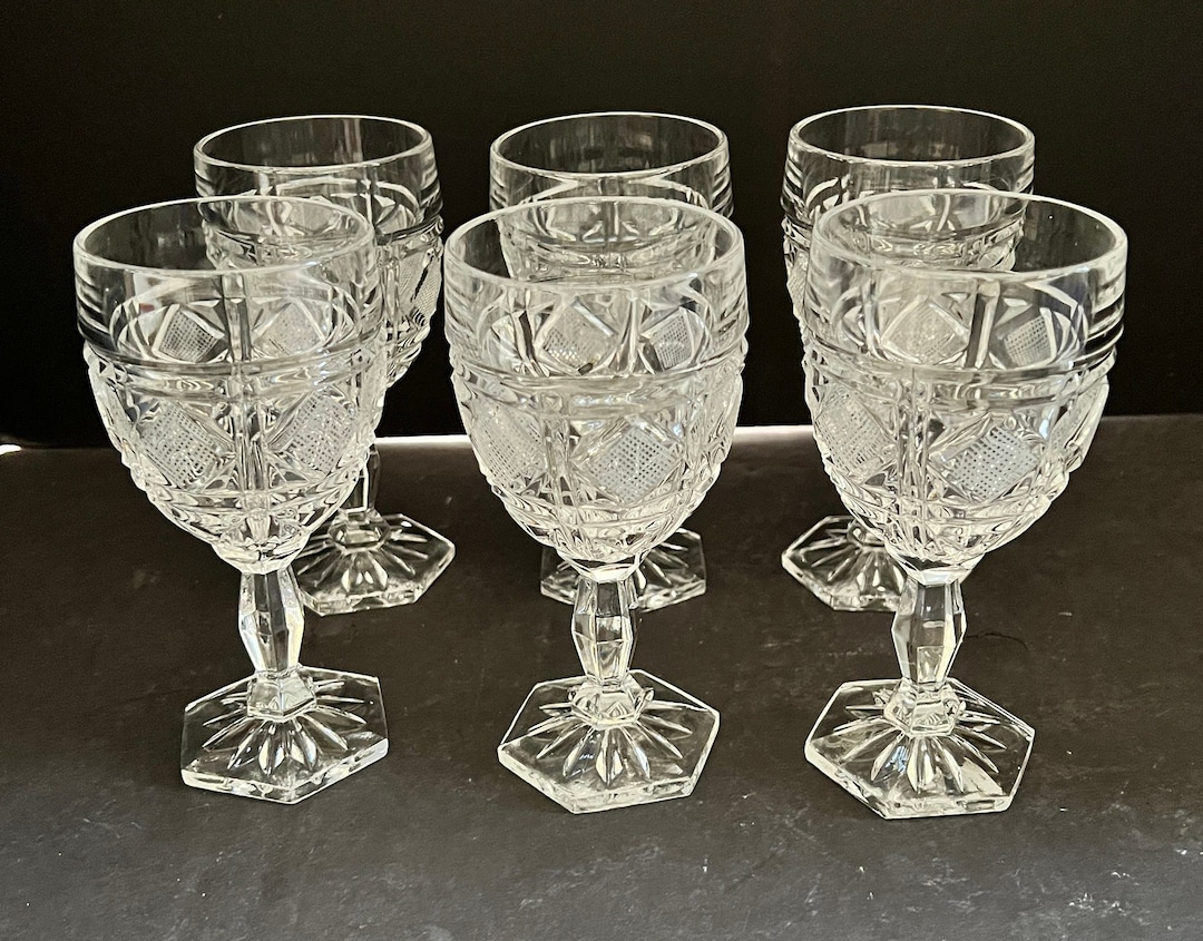 Christopher Stuart, Diamond Block Pattern, Cut Glass, Cordial Stemware ...