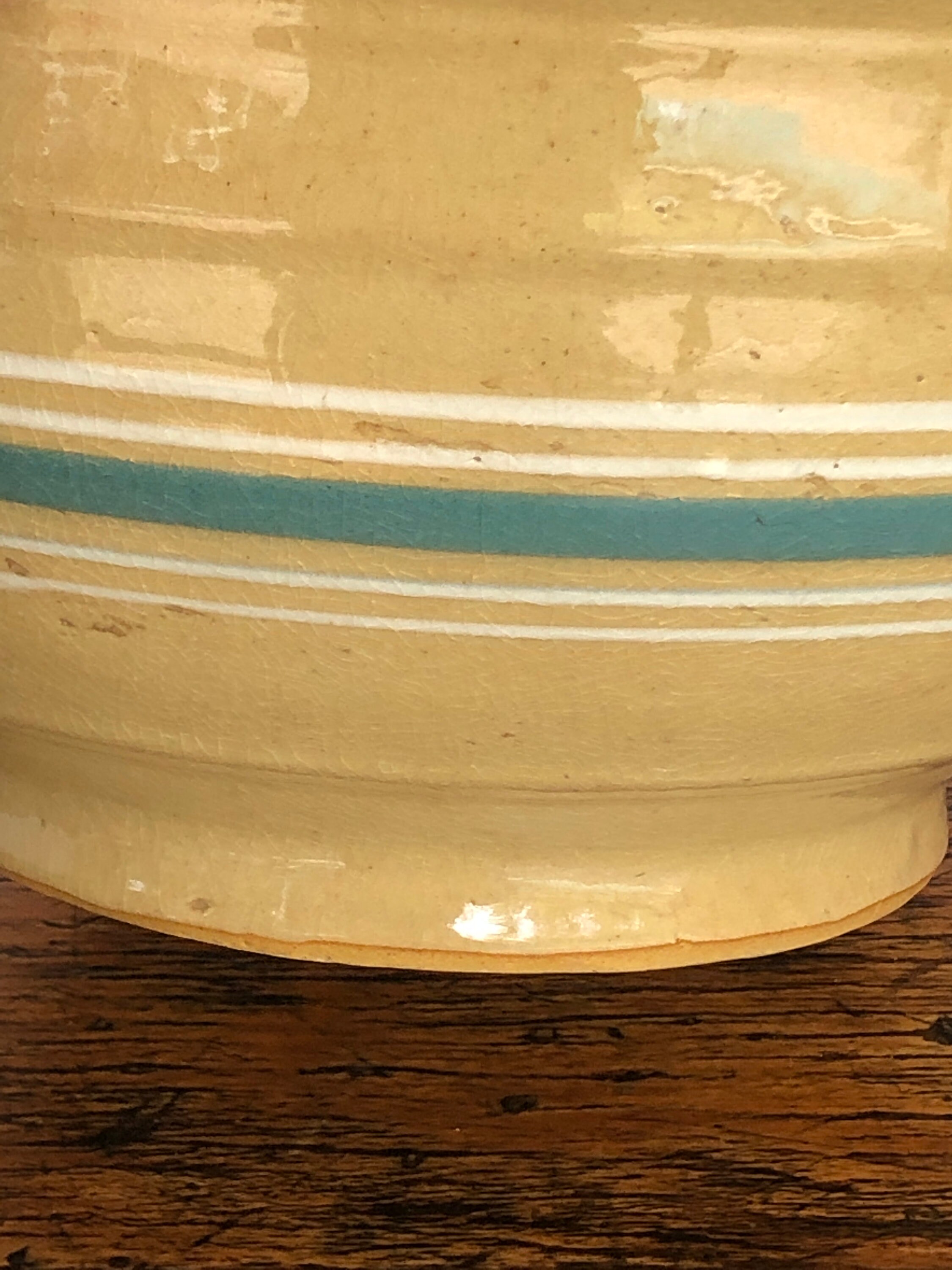 Yellow Ware Mixing Bowl Yellow Ware Stoneware blue and - Etsy