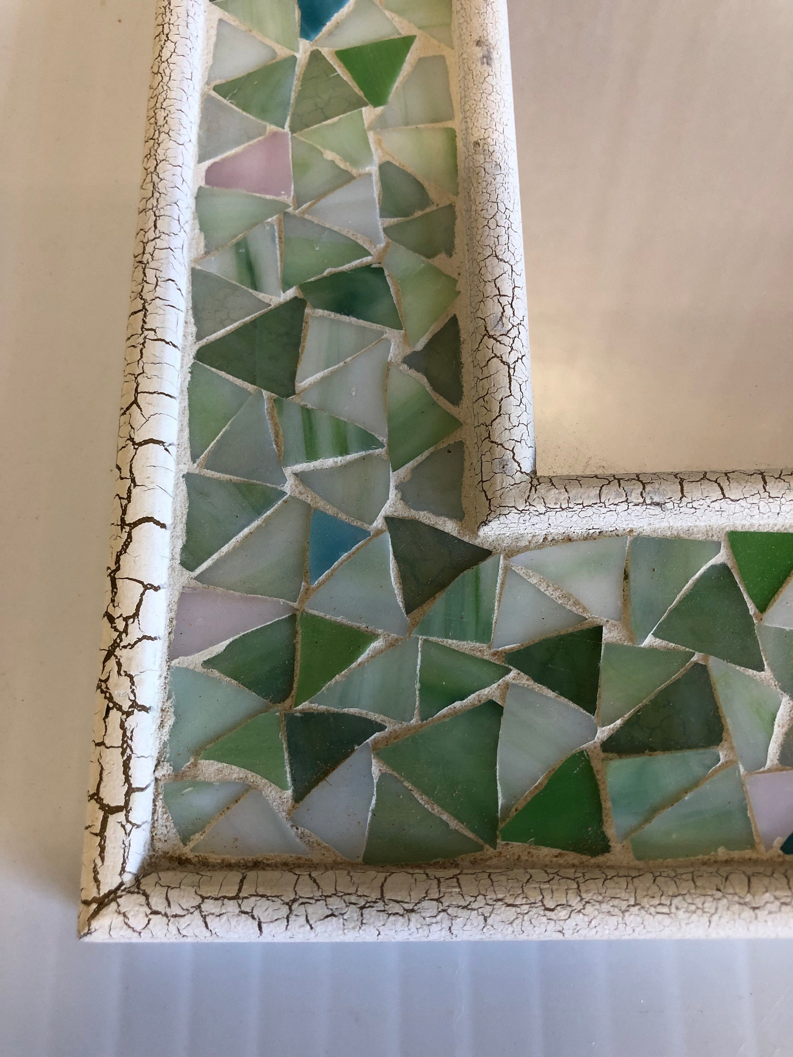 Mirror Stained Glass Border Beach Glass Motif - Etsy