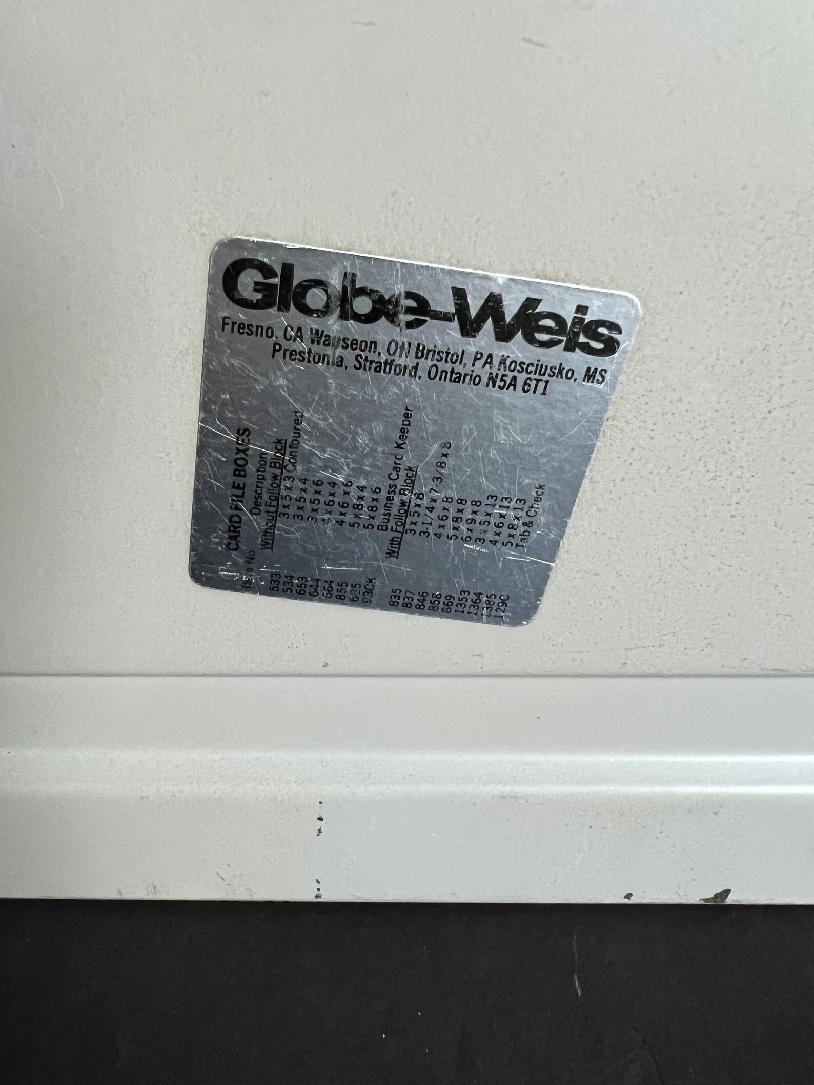 Steel Box Globe Weis Small Box5 X 8 Card File Recipe Box | Etsy