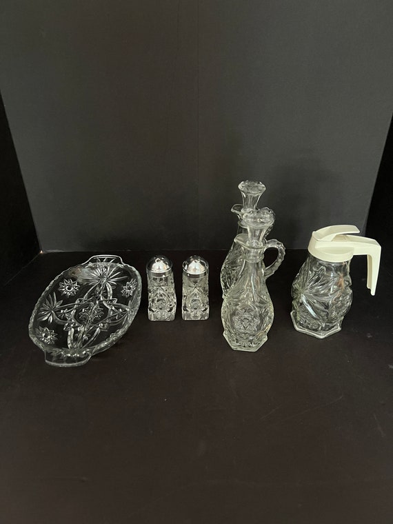 Anchor Hocking Pattern Pressed Star & Fan Prescut Clear | Etsy