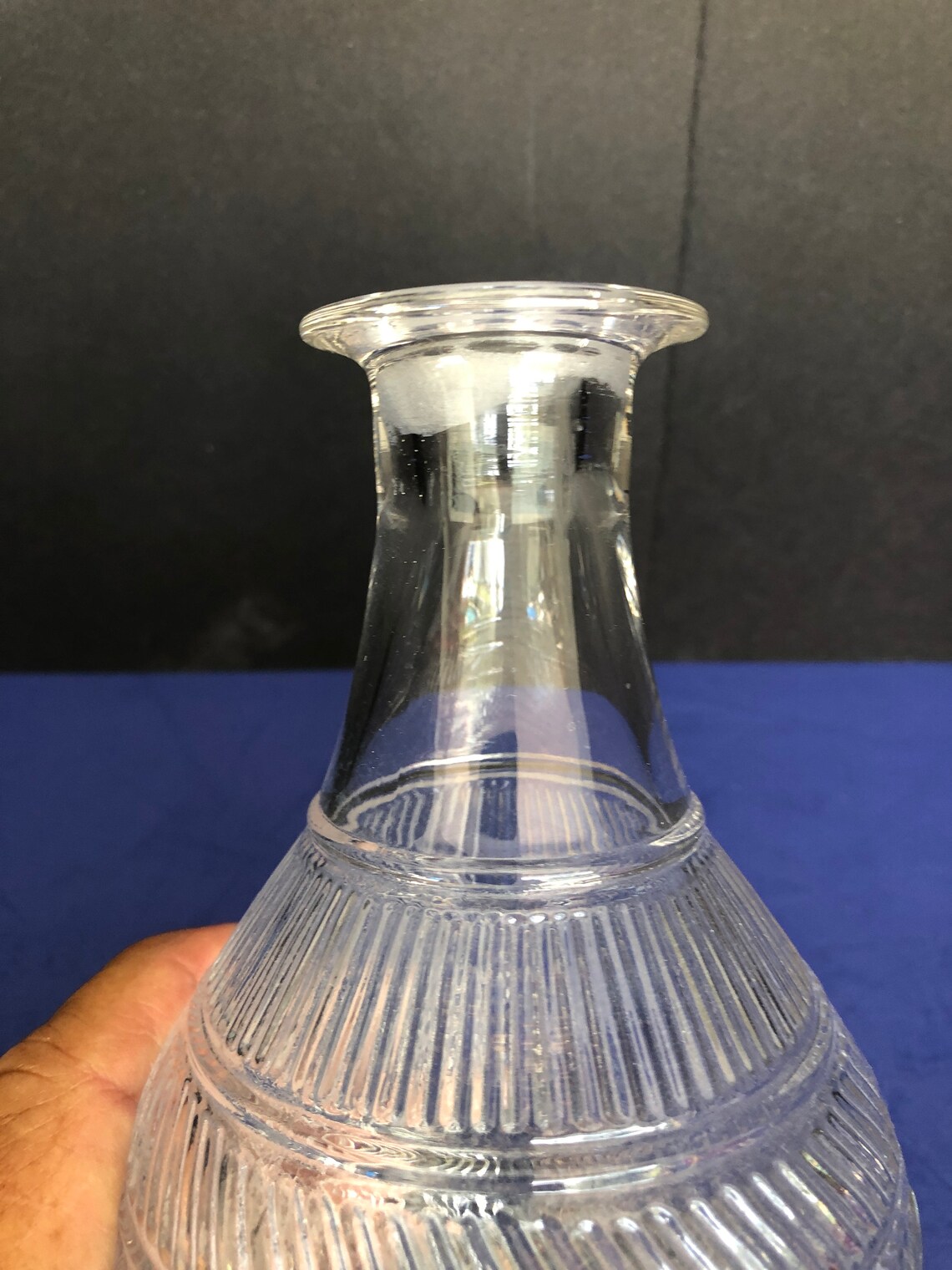 MMA Glass DecanterAcorn Stopper Sunburst Diamond Pattern | Etsy