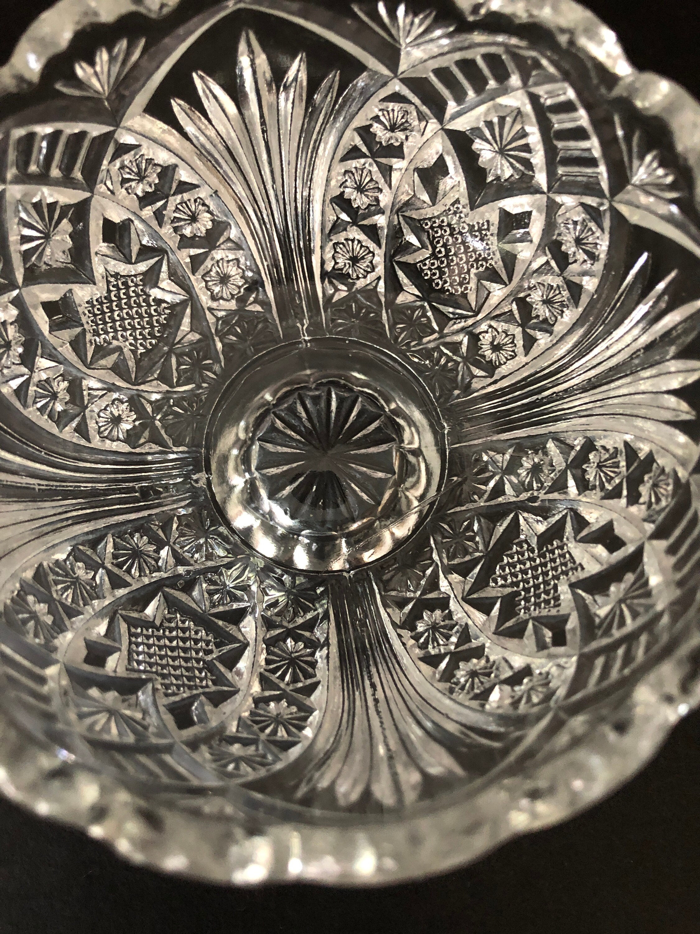 Sherbets, Antique, EAPG, Etched Glass, Flower & Ribbon Motif, Coupe ...