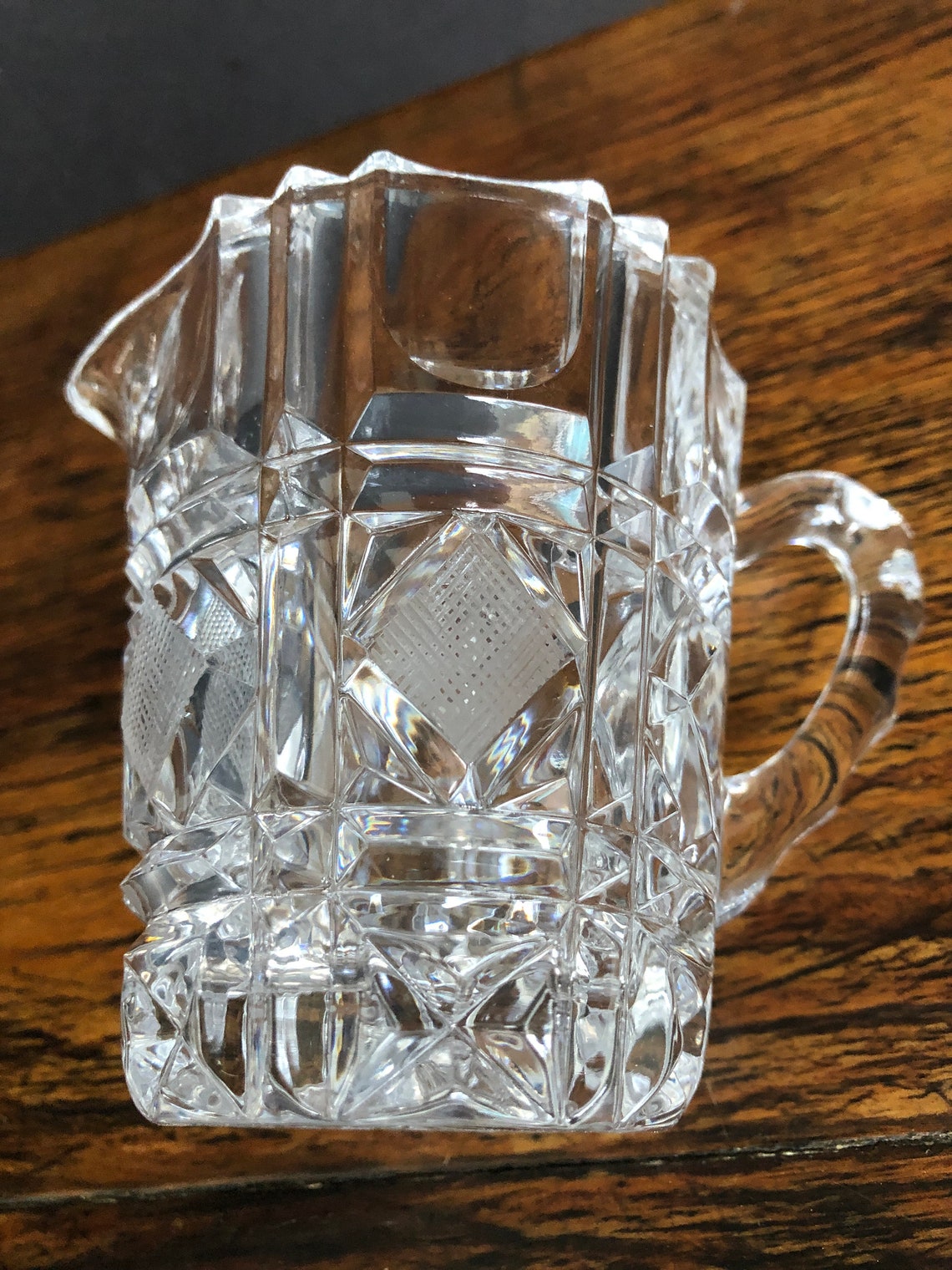 Pitcher Cut Glass Crystal Clear Creamer Milk Pitcher ABC - Etsy