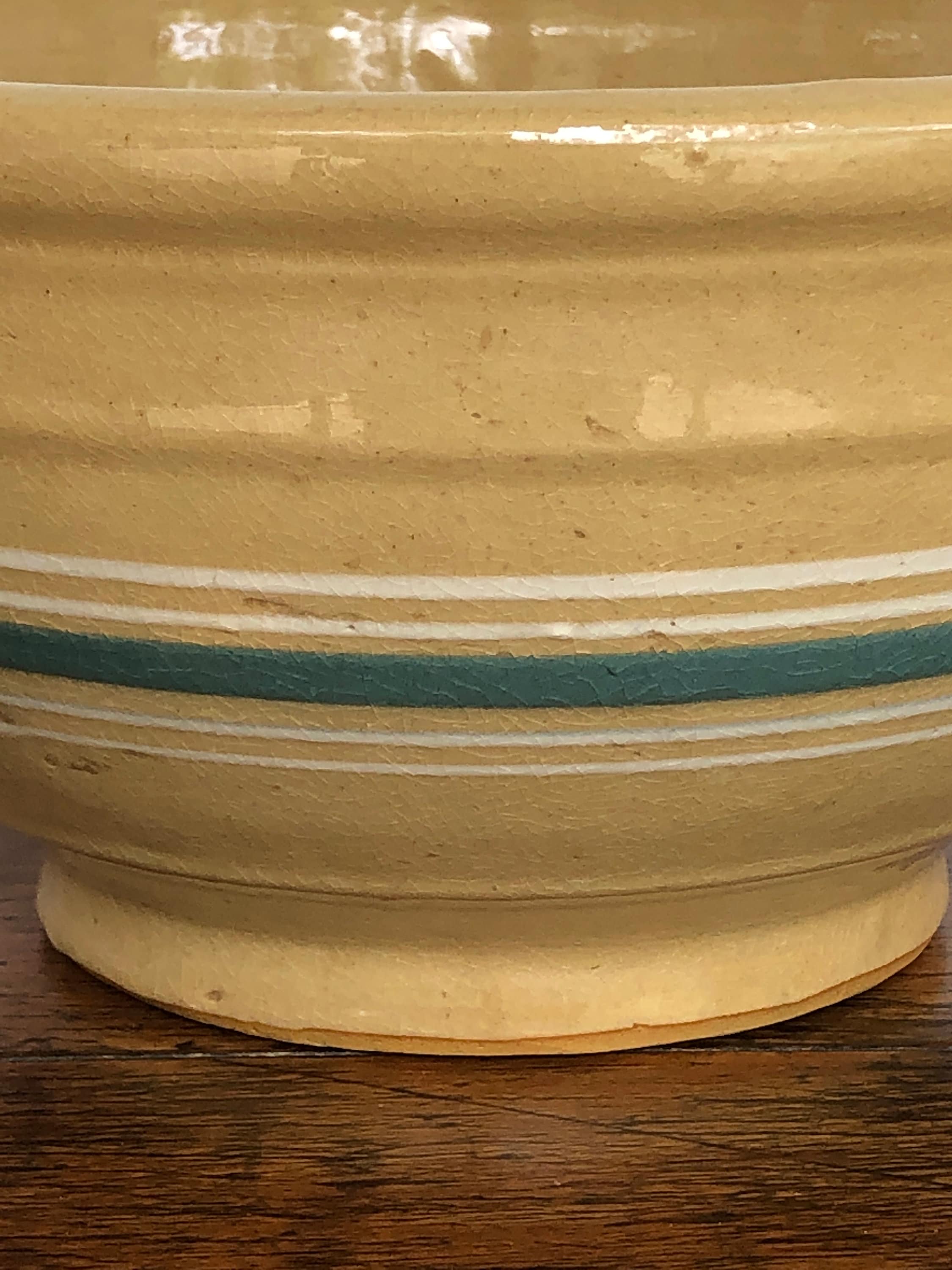 Yellow Ware Mixing Bowl Yellow Ware Stoneware blue and - Etsy