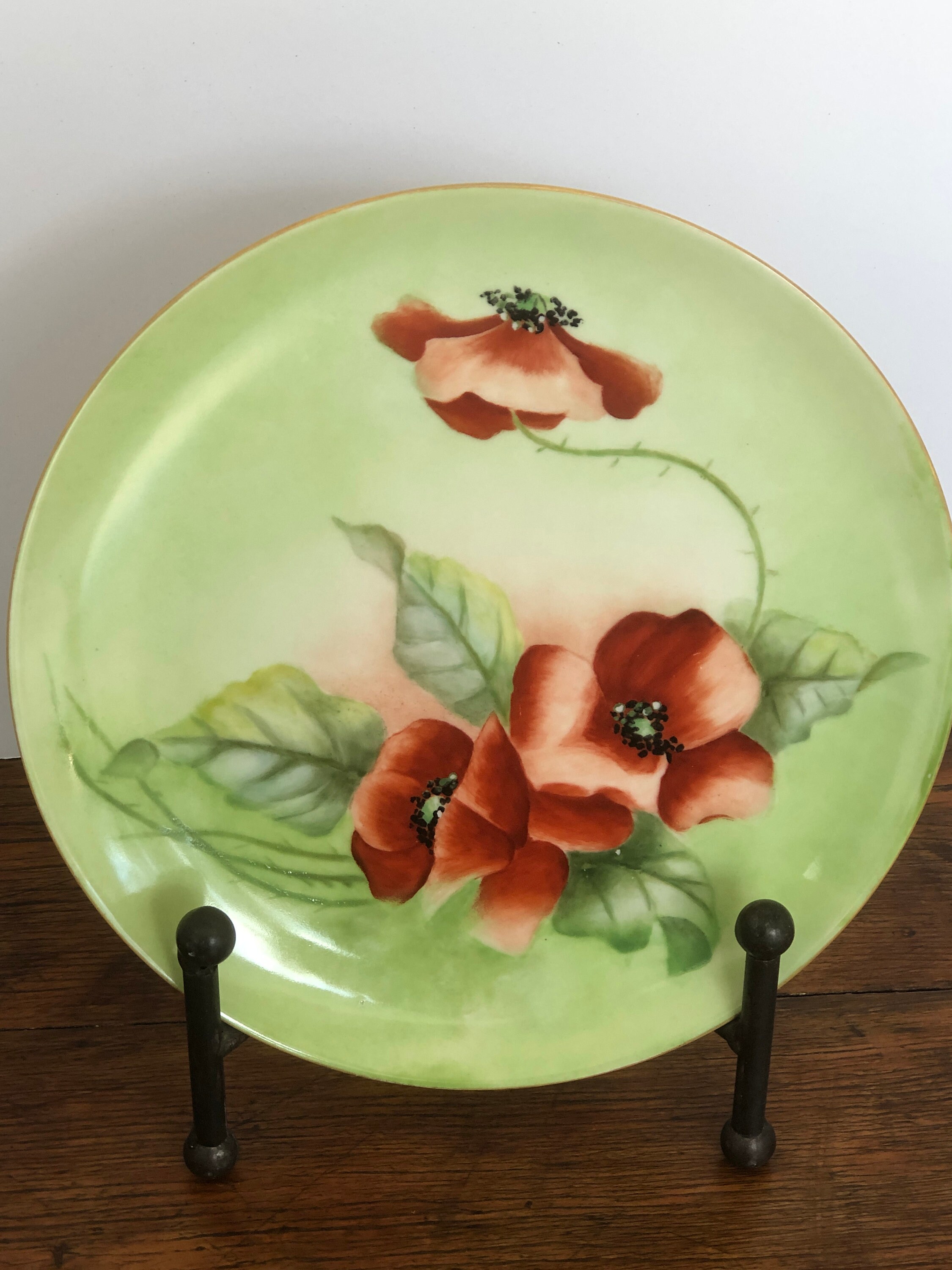 Limoges Poppy China Plate, Gold Gilt, Poppy Design,timeless ...