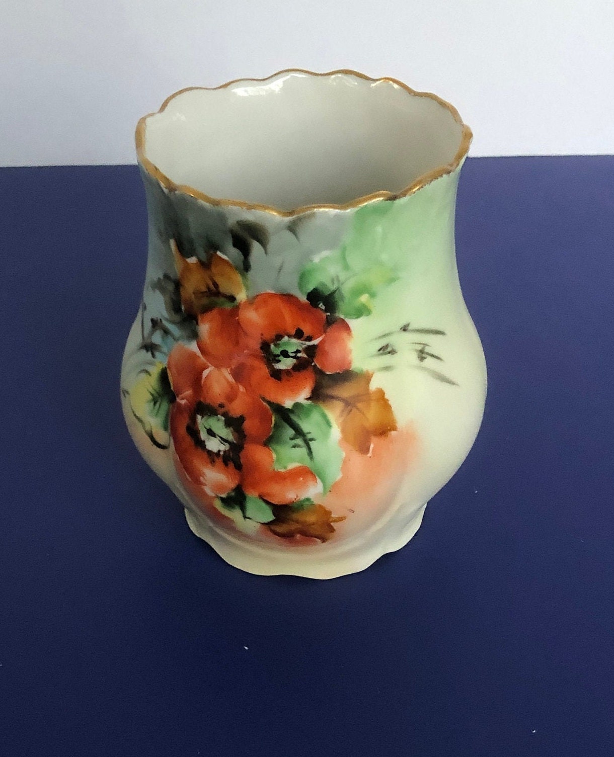 Germany Antique China Hand Painted Poppy China Vase Gold - Etsy