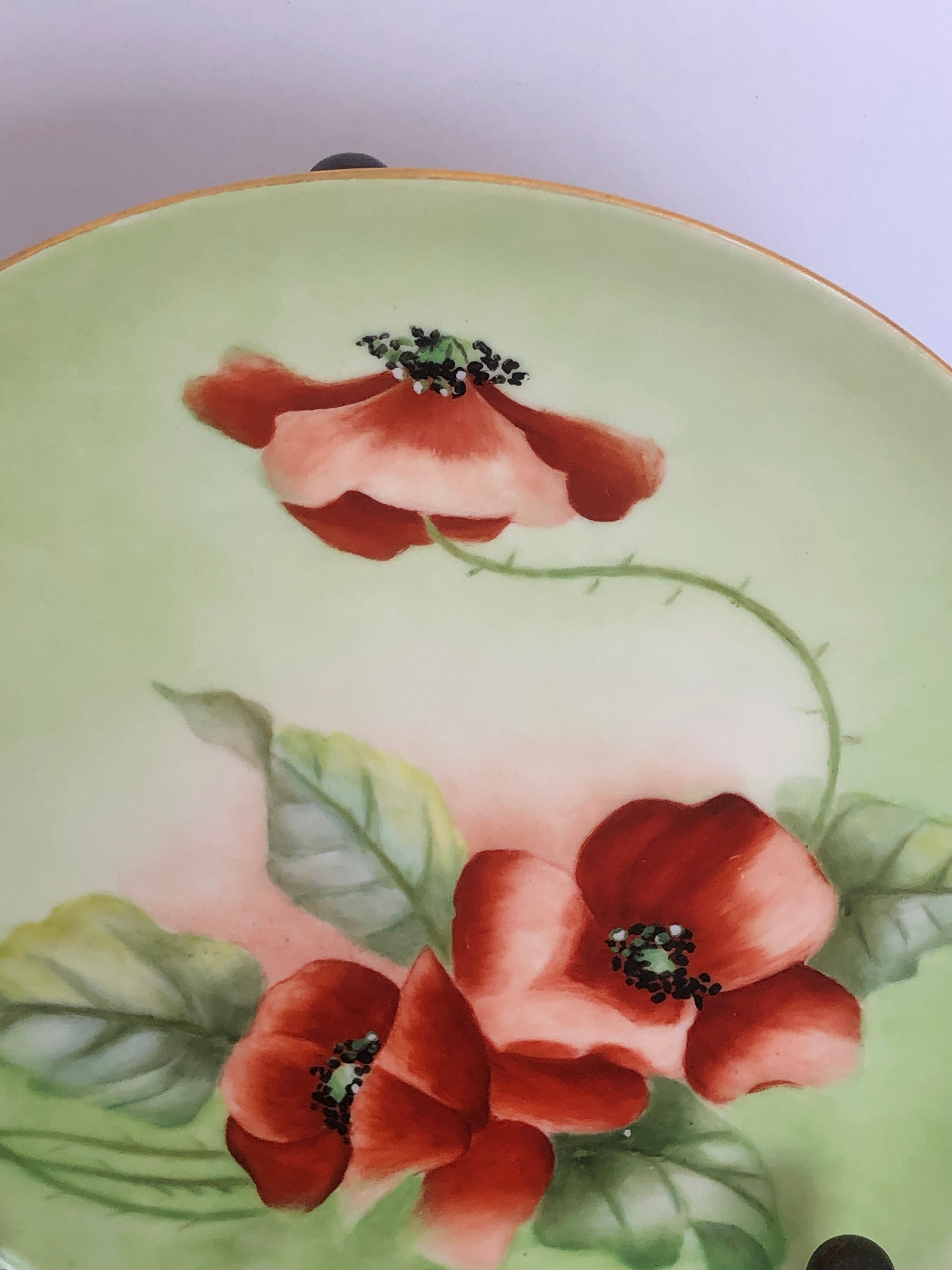 Limoges Poppy China Plate, Gold Gilt, Poppy Design,timeless ...