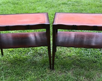 Leather Top End Tables - Etsy