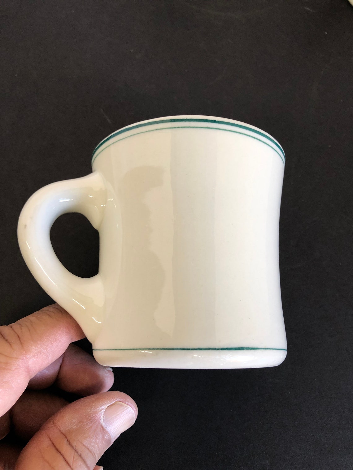 Antique Shenango China Restaurant Mug, Green Stripe - Etsy