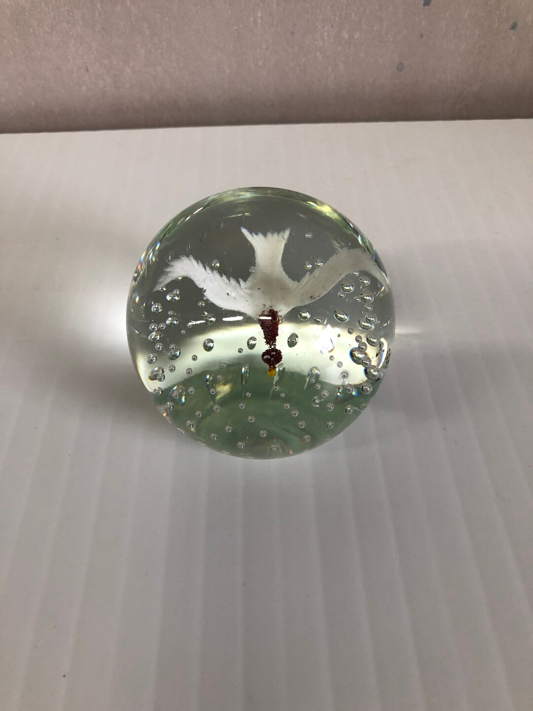 Paperweight, Flying Goose, Red Head, Gentile Glass Makers Mark, Date ...