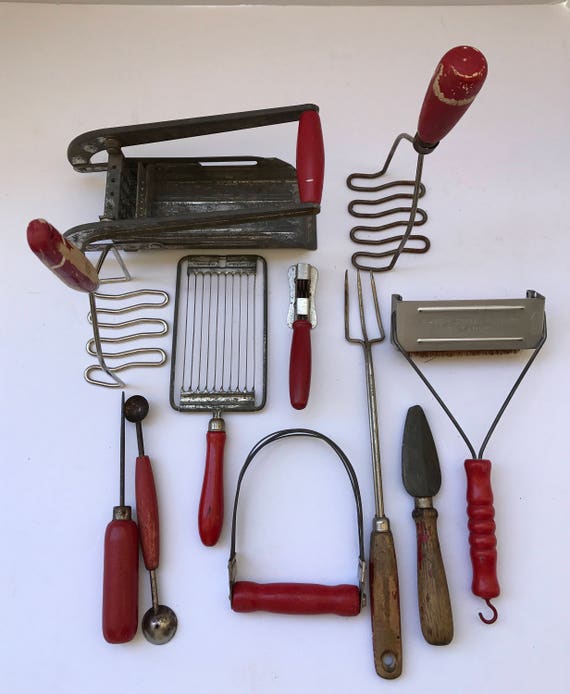 Red Handled Kitchen Tools - Etsy