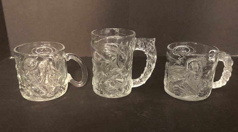 Batman Riddler Two Face Clear Glass Cups Collectable - Etsy