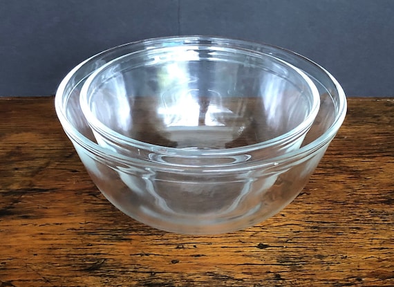 Pyrex Mixing Bowls Glass Nesting Bowls Set of Two Marked 10 - Etsy