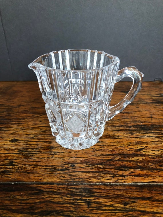 Pitcher Cut Glass Crystal Clear Creamer Milk Pitcher ABC - Etsy