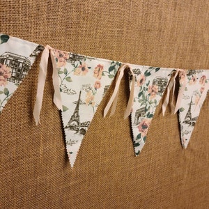 Peach Floral Paris Banner, 5 Ft., Eiffel Tower Garland, Arc De Triomphe ...