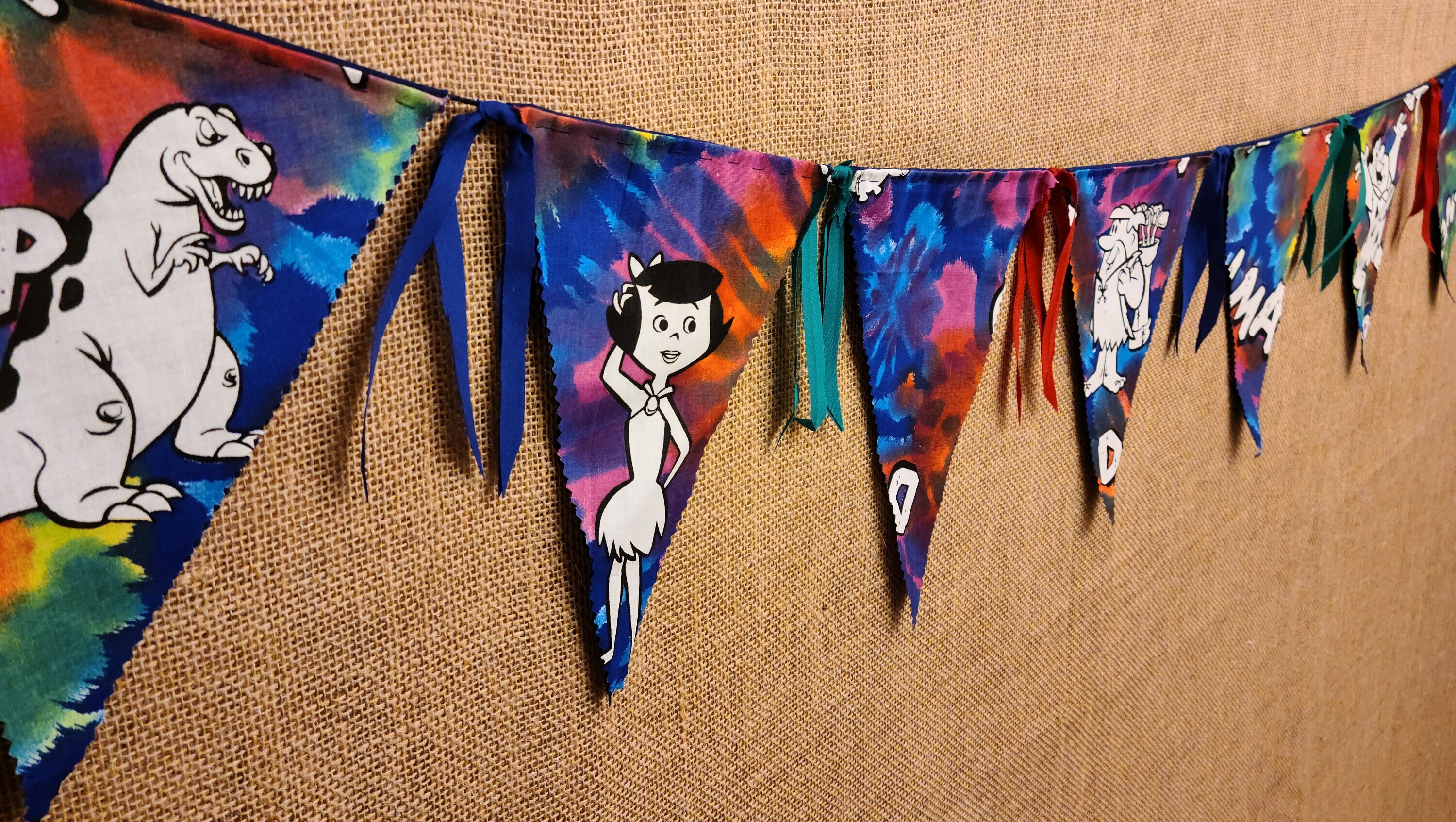 Betty & Barney Rubble 5 Ft. Banner, Flintstones Garland, Vintage TV ...