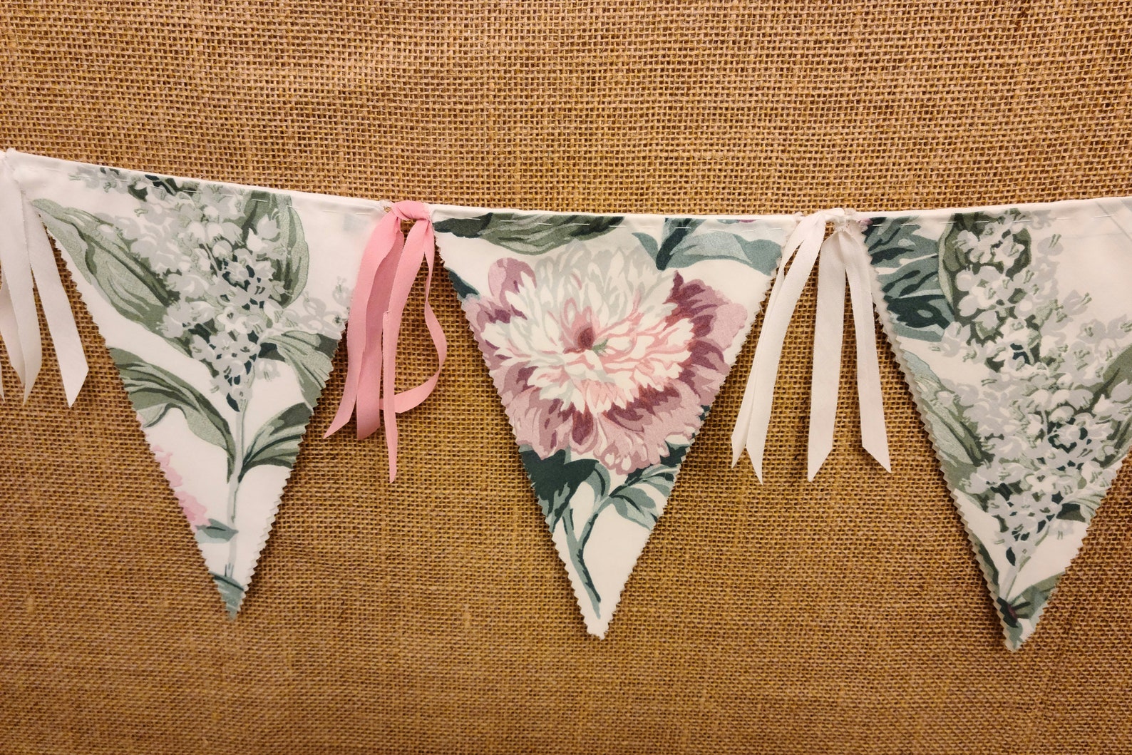 Peonie Roses With Lily Bells Banner, Floral Rose Peony Bunting, Floral ...
