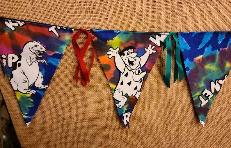 Flintstones 5 Ft. Fabric Banner, Fred Flintstone, Wilma, Barney, Dino ...