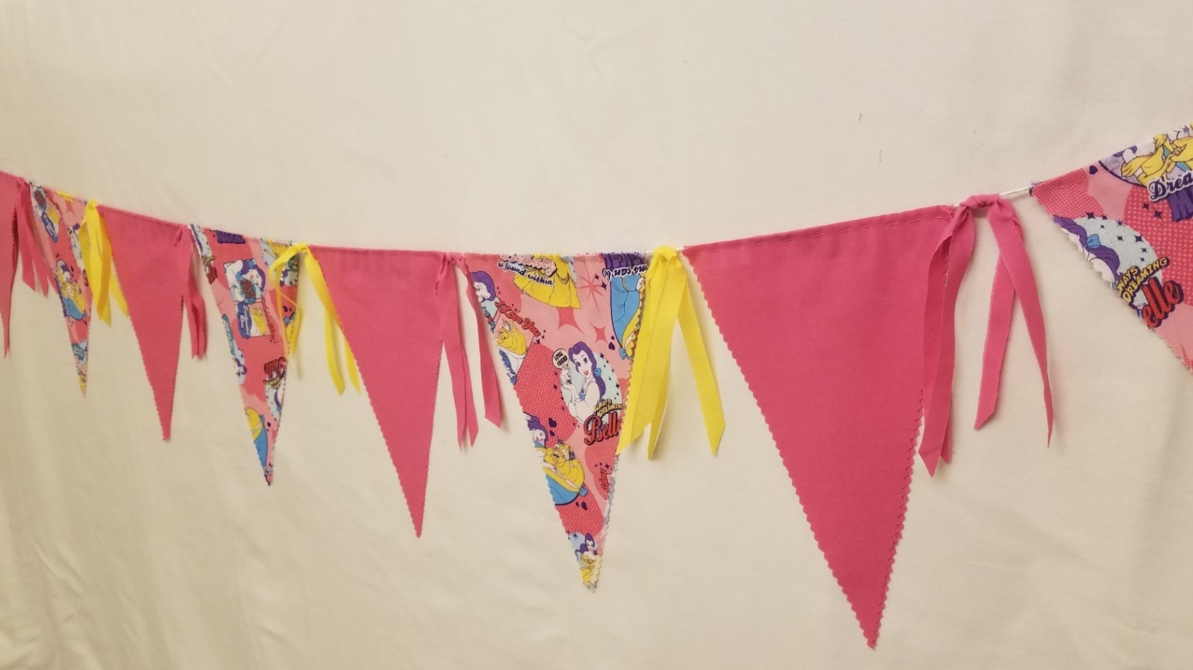 Beauty & the Beast Banner, Belle Fabric Bunting, Princess Birthday ...