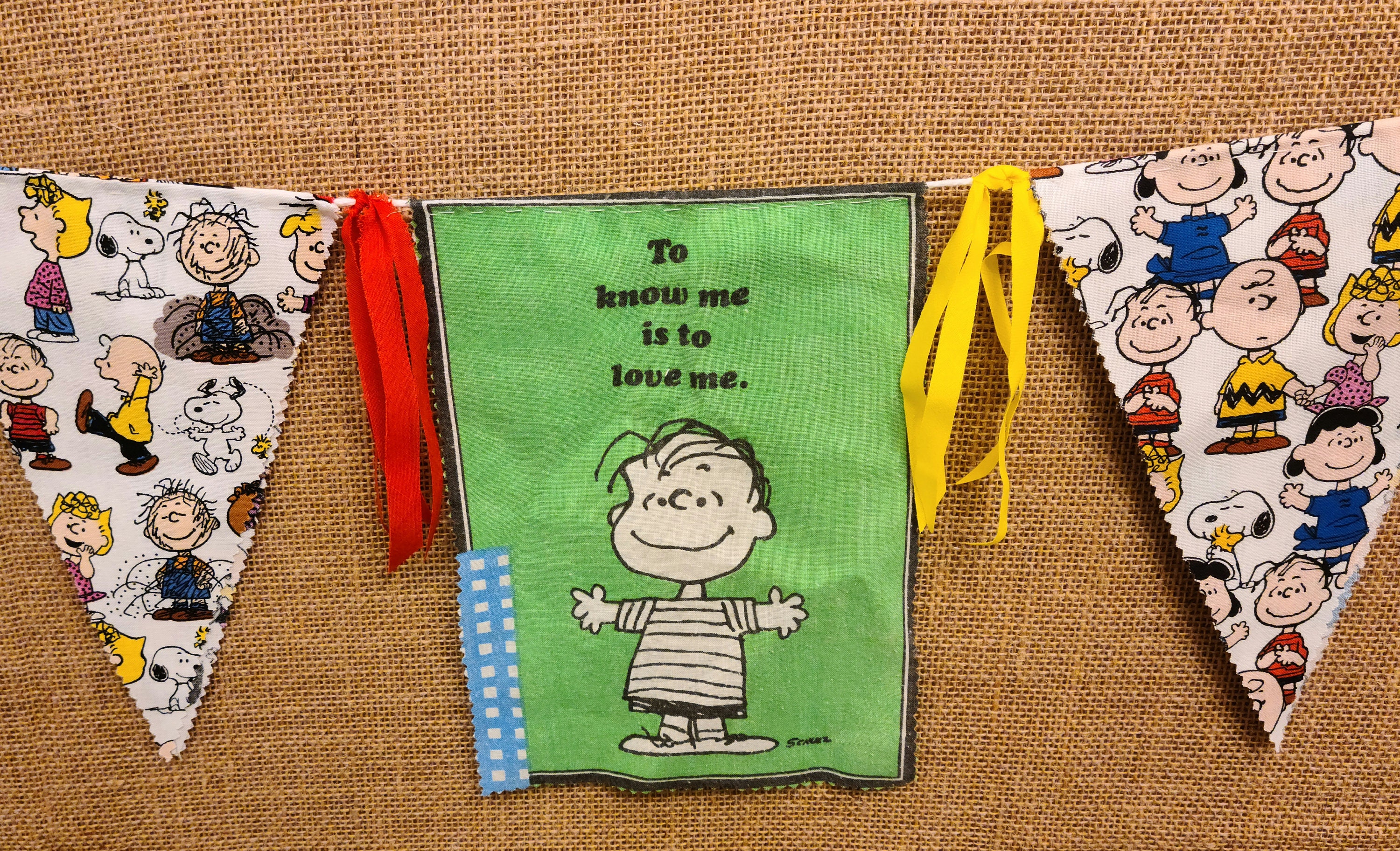Peanuts Gang Color Block Banner, Snoopy, Charlie Brown, Linus, Lucy ...