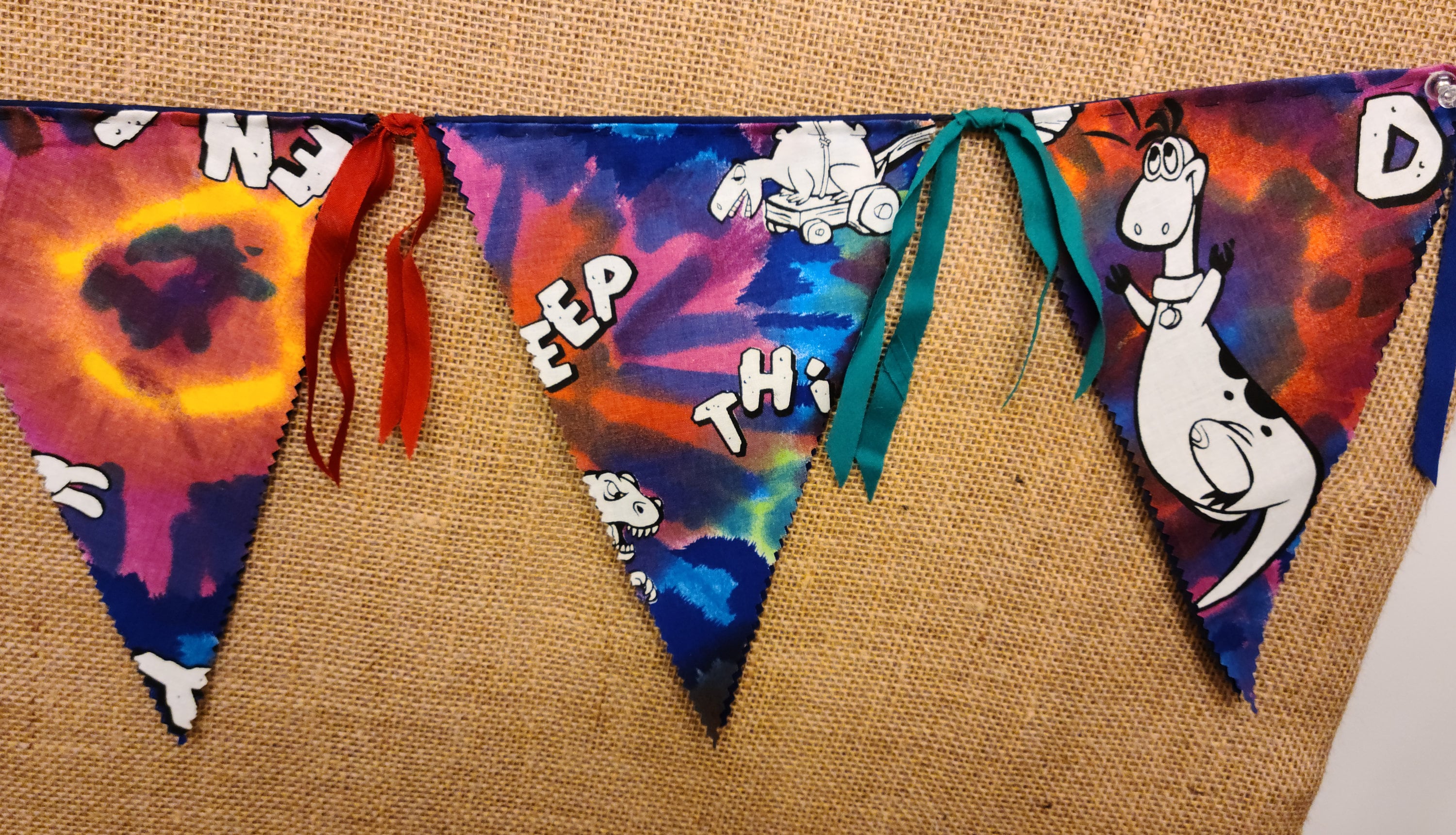 Flintstones 5 Ft. Fabric Banner, Fred Flintstone, Wilma, Barney, Dino ...