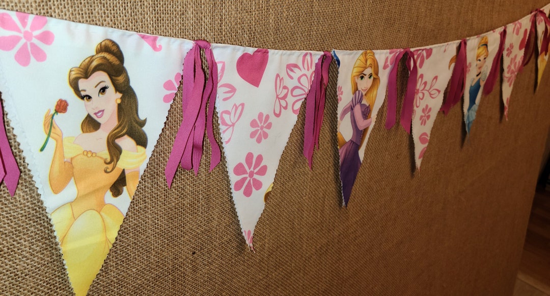 Disney Princesses Banner, Belle, Cinderella, Rapunzel Garland, 5 Ft ...