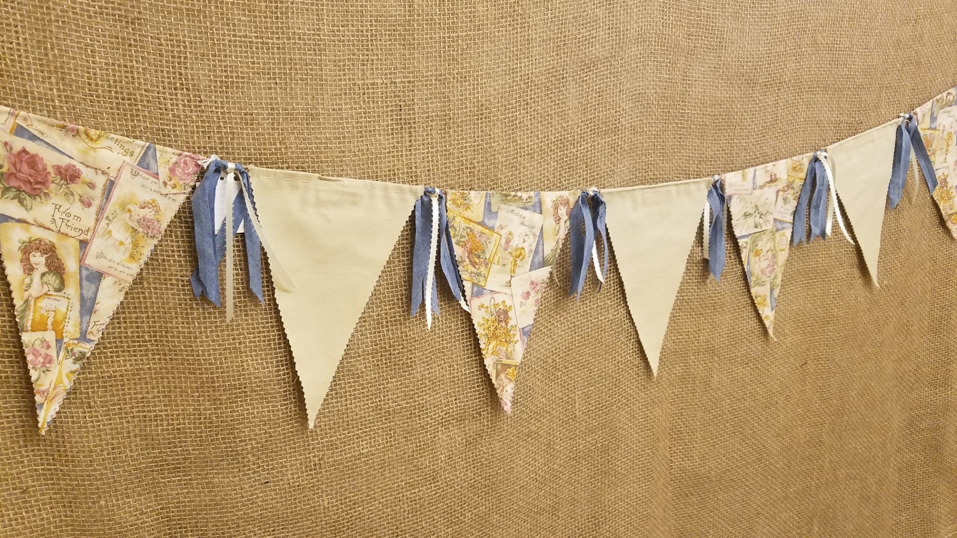 Vintage Children Banner, Vintage Girl Bunting, Birthday Party Garland ...