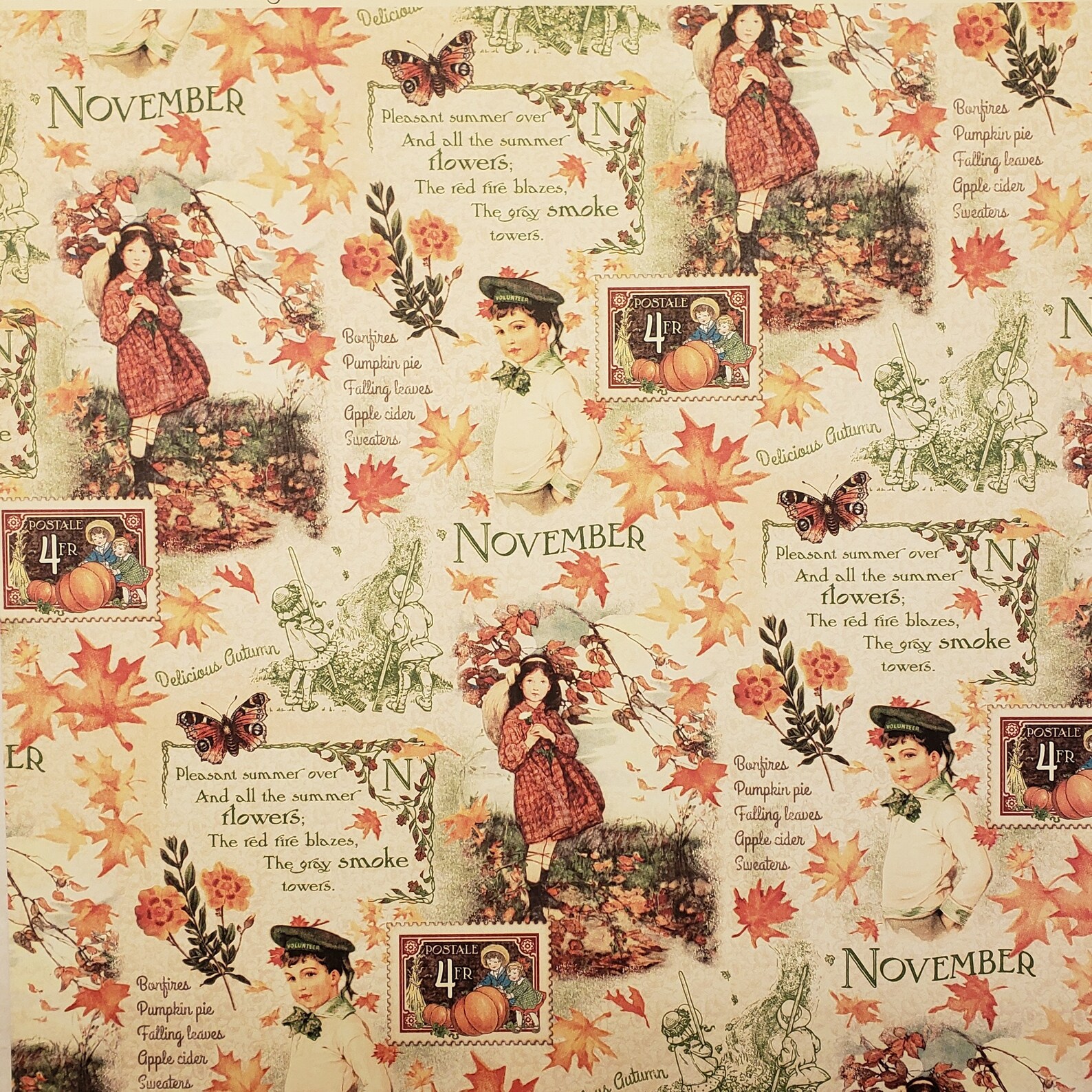 November Fall Leaves Scrapbook Papers, 10/set 12x12 Sheets, Fall ...