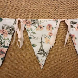 Peach Floral Paris Banner, 5 Ft., Eiffel Tower Garland, Arc De Triomphe ...