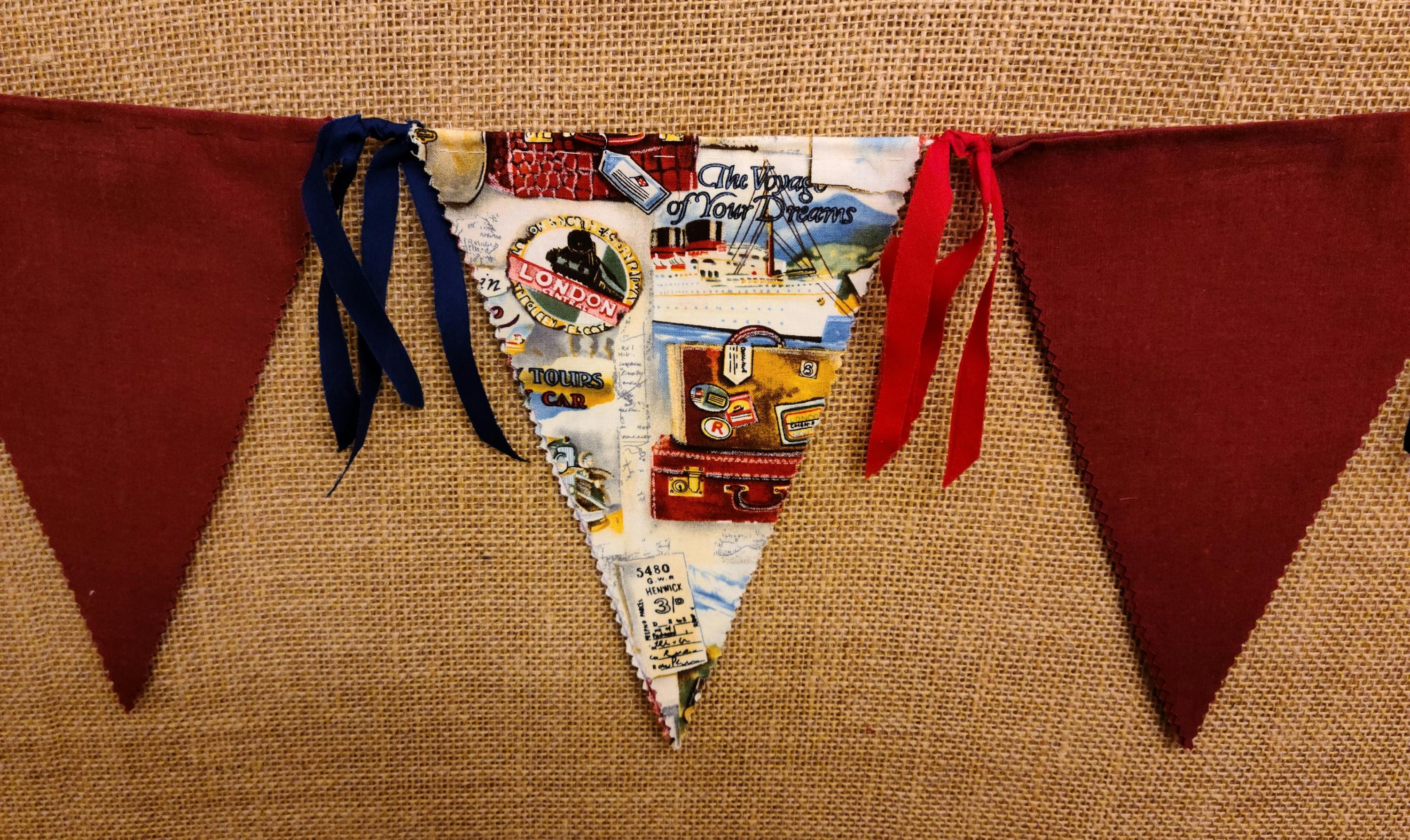 Europe Over Seas Travel Banner, Vintage Luggage Bunting, Vacation ...