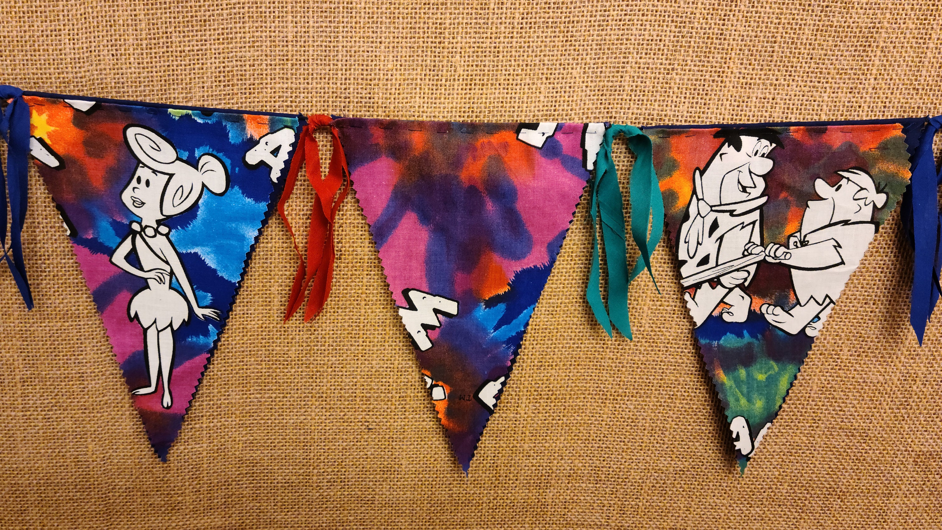 Flintstones 5 Ft. Fabric Banner, Fred Flintstone, Wilma, Barney, Dino ...